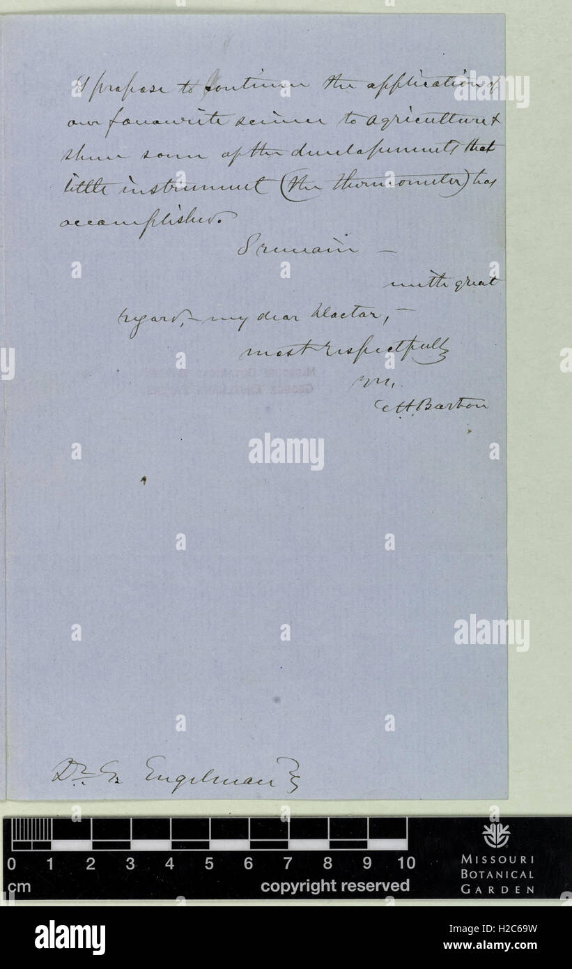 The correspondence between Edward Barton and George Engelmann, dated ...