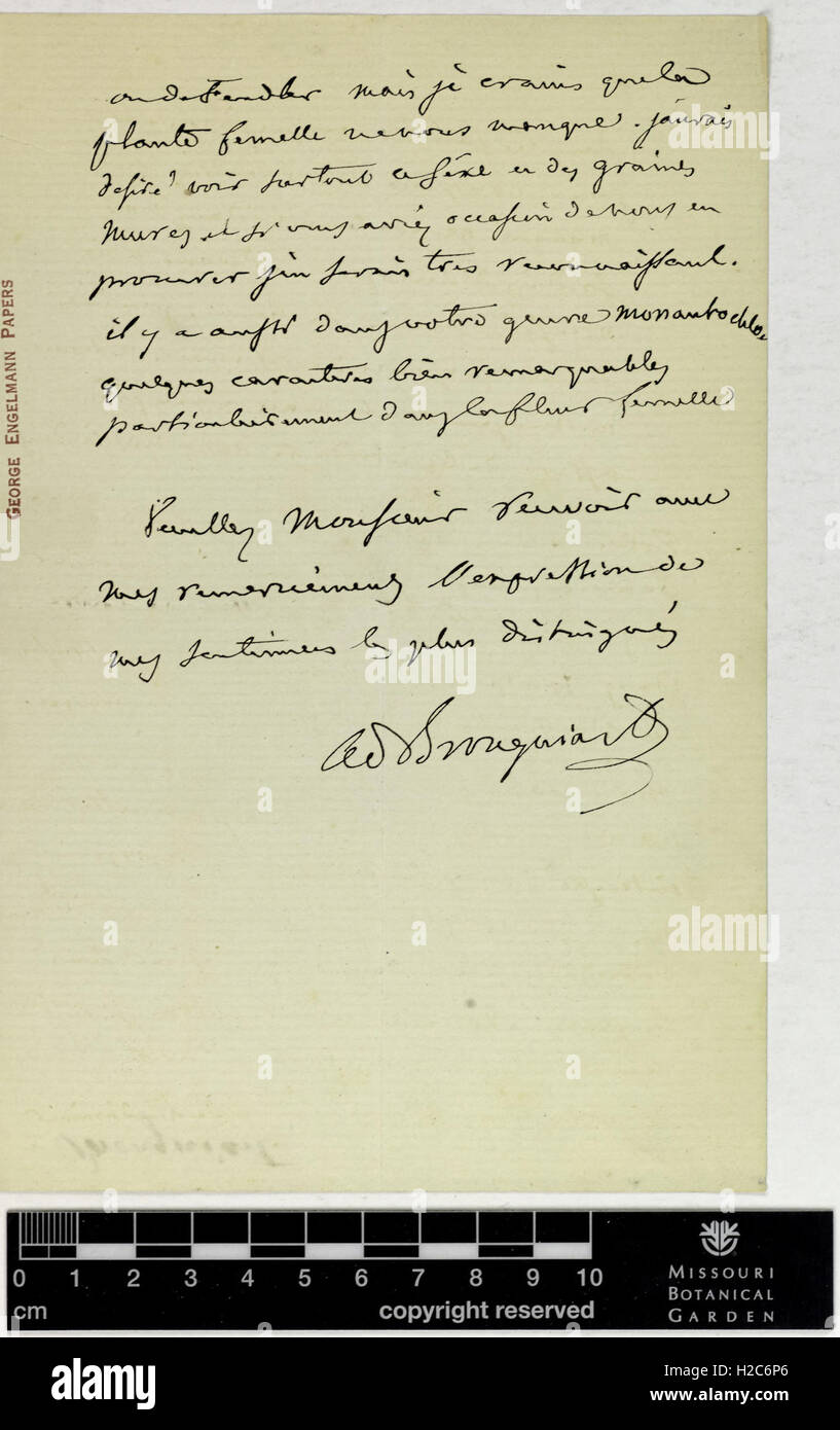 Correspondence - Brongniart (Adolphe) and Engelmann (George) (May 27 ...