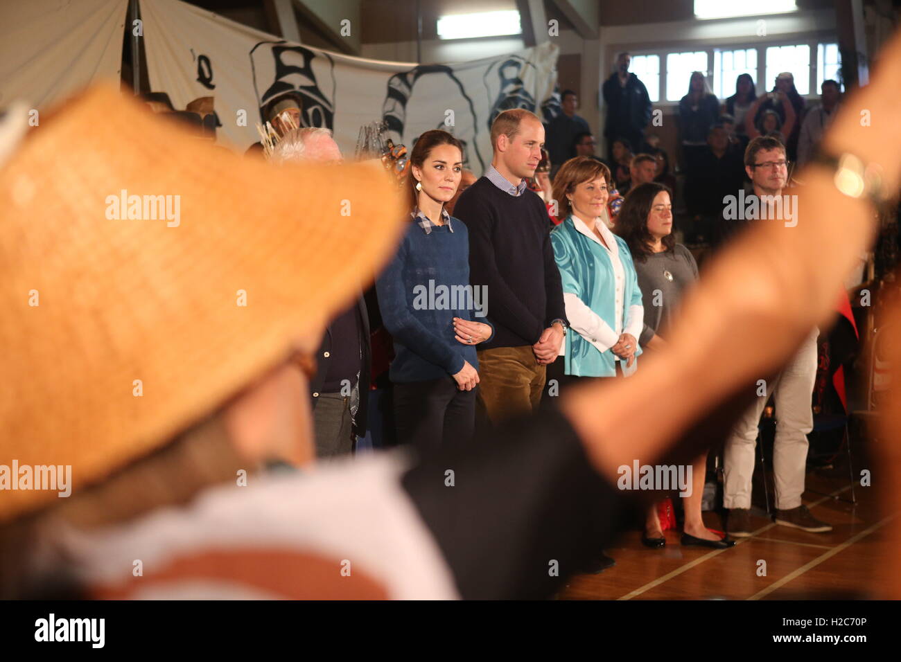 The Duke and Duchess of Cambridge are greeted with a traditional ...