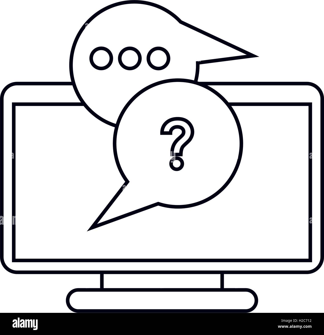 Isolated computer with bubbles design Stock Vector Image & Art - Alamy