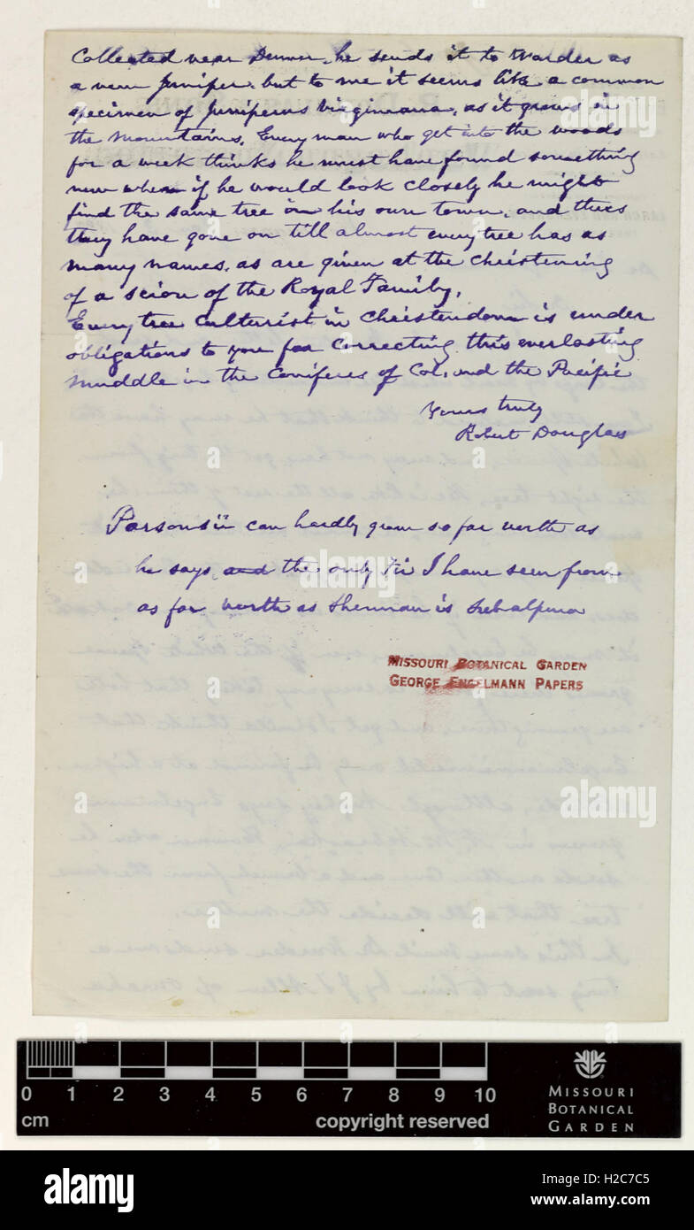 Correspondence - Douglas (Robert) and Engelmann (George) (Jan 03, 1880 ...