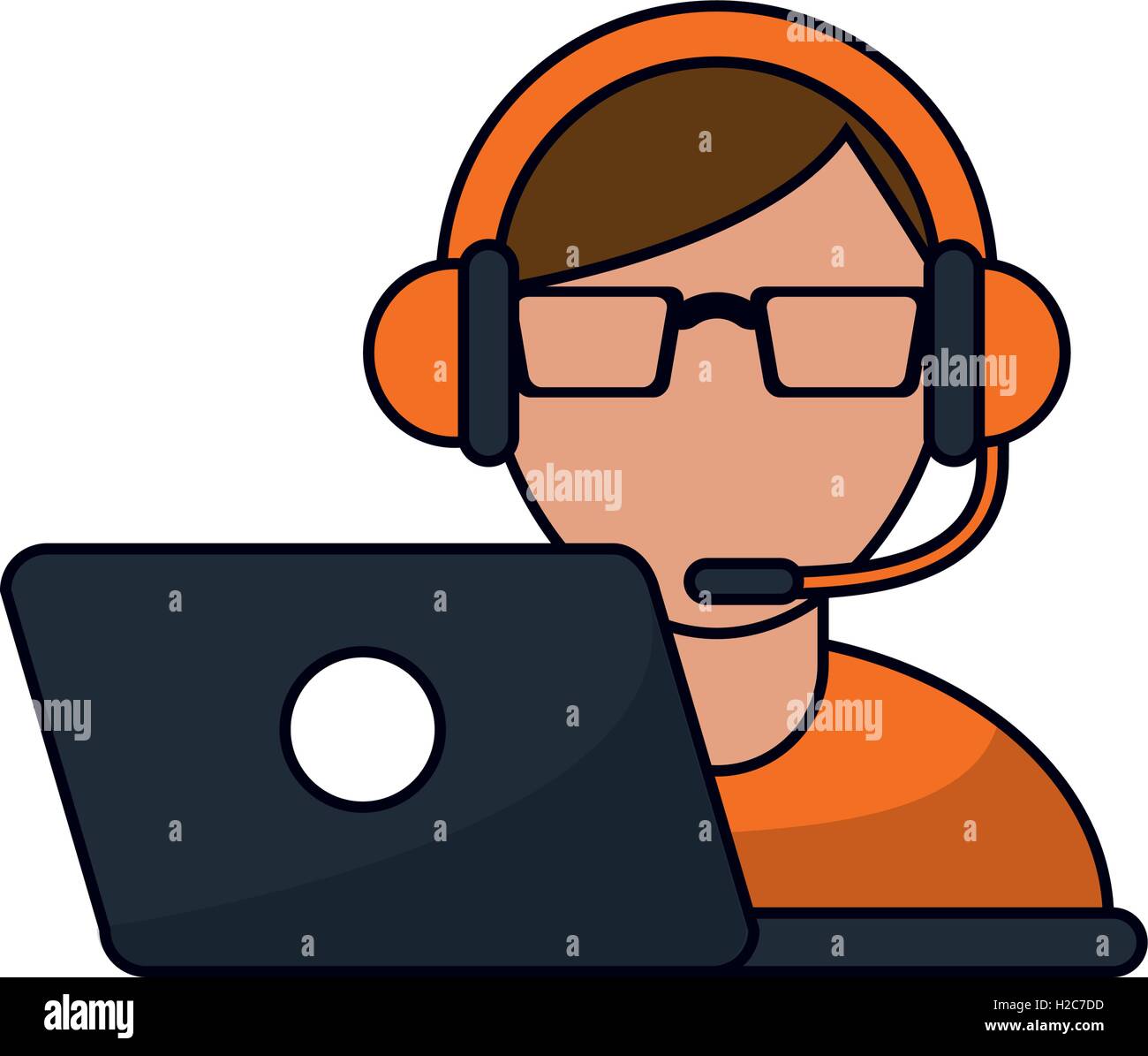 Isolated operator man with headphone design Stock Vector Image & Art ...