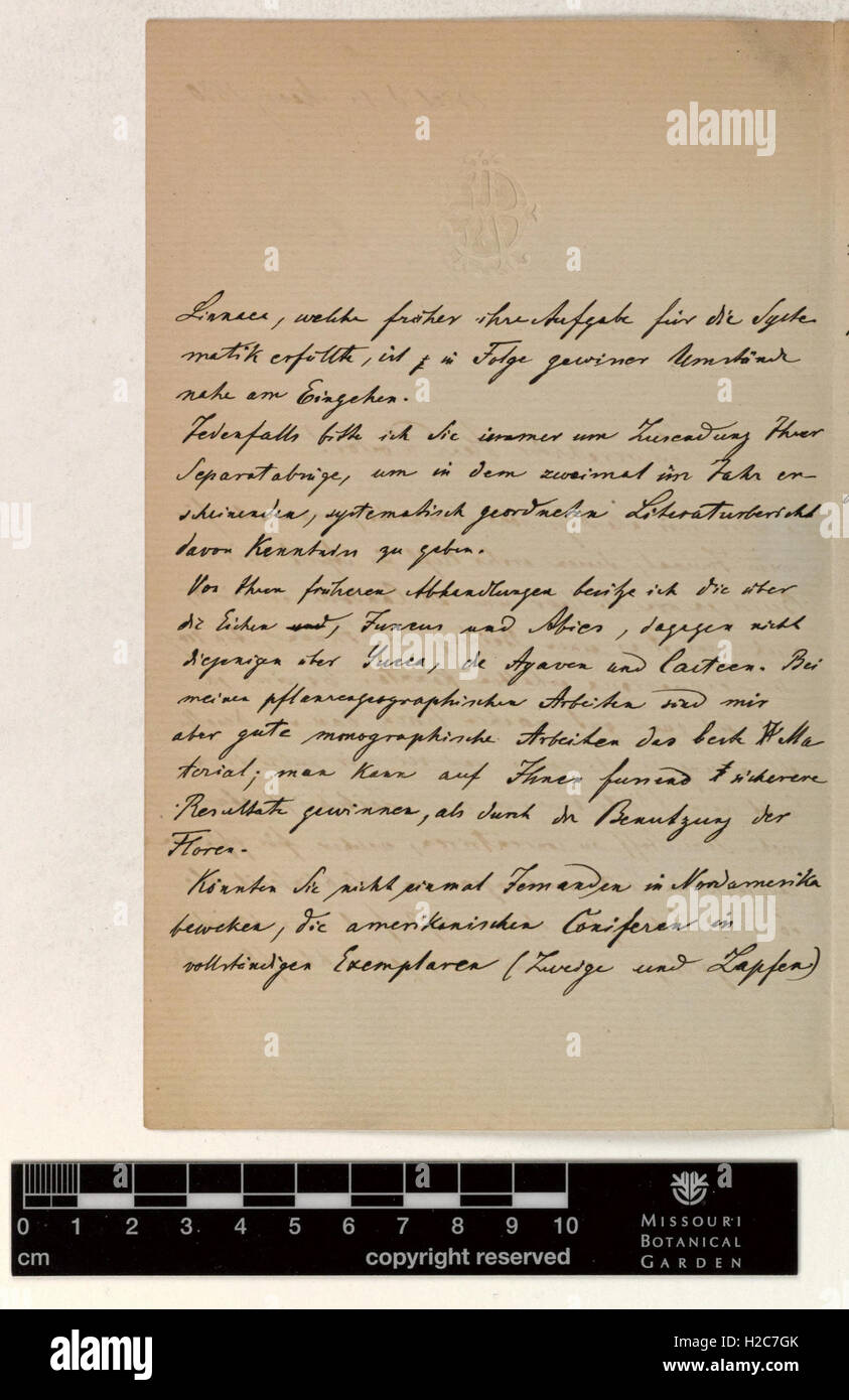 This correspondence between two prominent botanists, Adolph Engler and ...