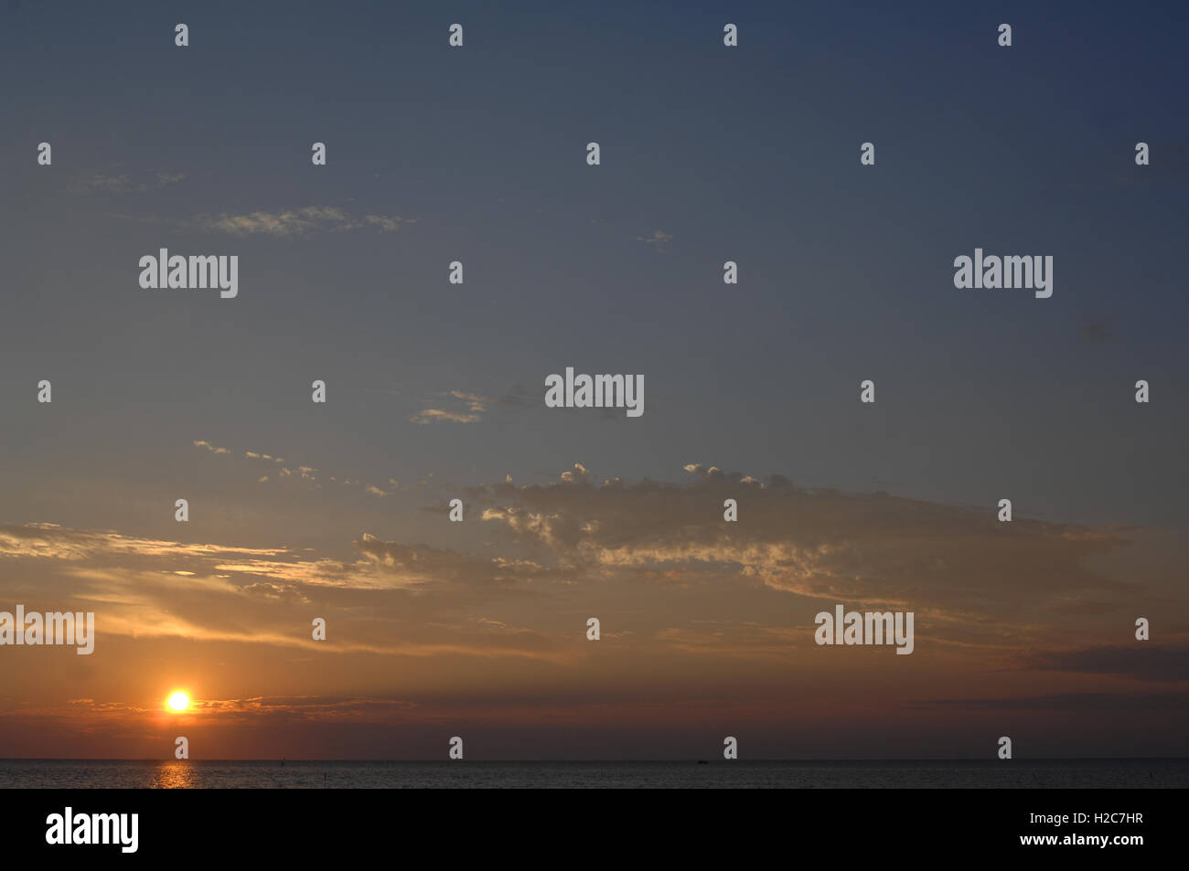 sunset sunrise sun lit setting sun sky with clouds dramatic lighting ...