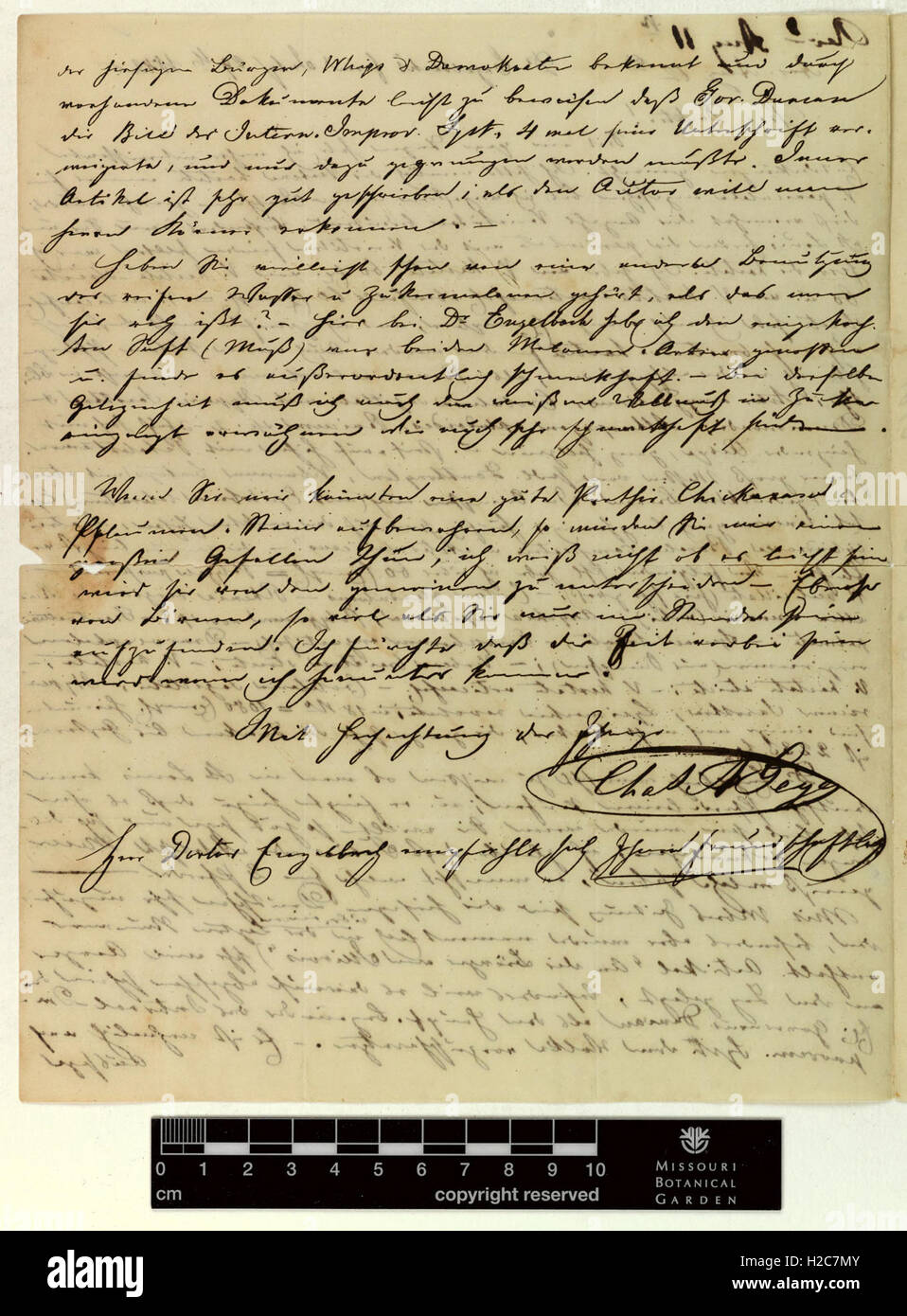 This entry records a historical letter between two figures, Karl Geyer ...