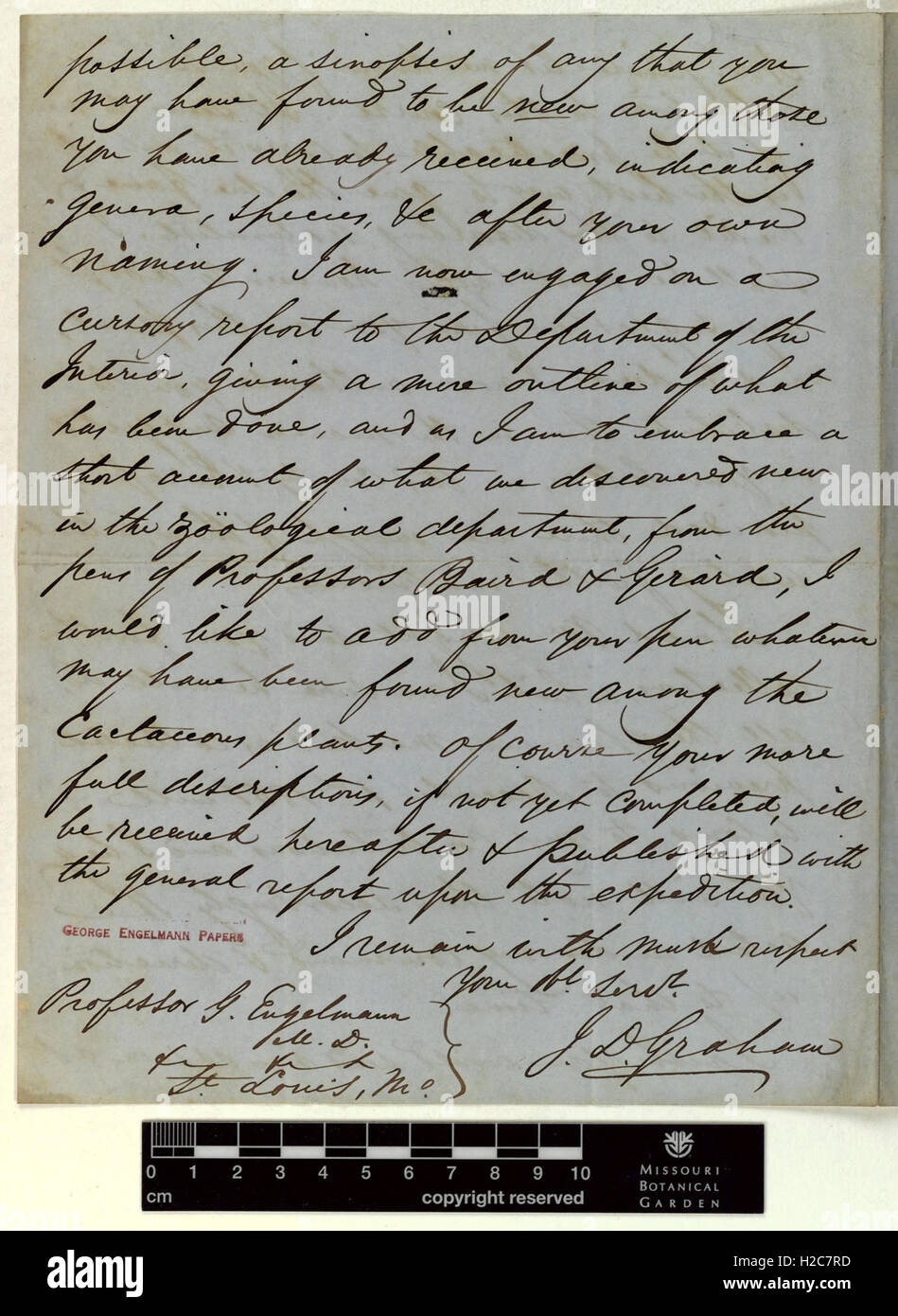 This letter between James Graham and George Engelmann from March 1852 ...