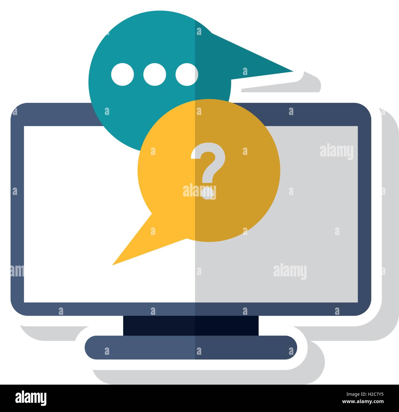 Isolated computer with bubbles design Stock Vector Image & Art - Alamy