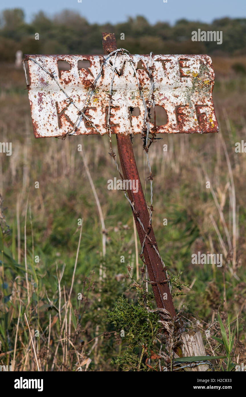 Old private keep off sign Stock Photo - Alamy