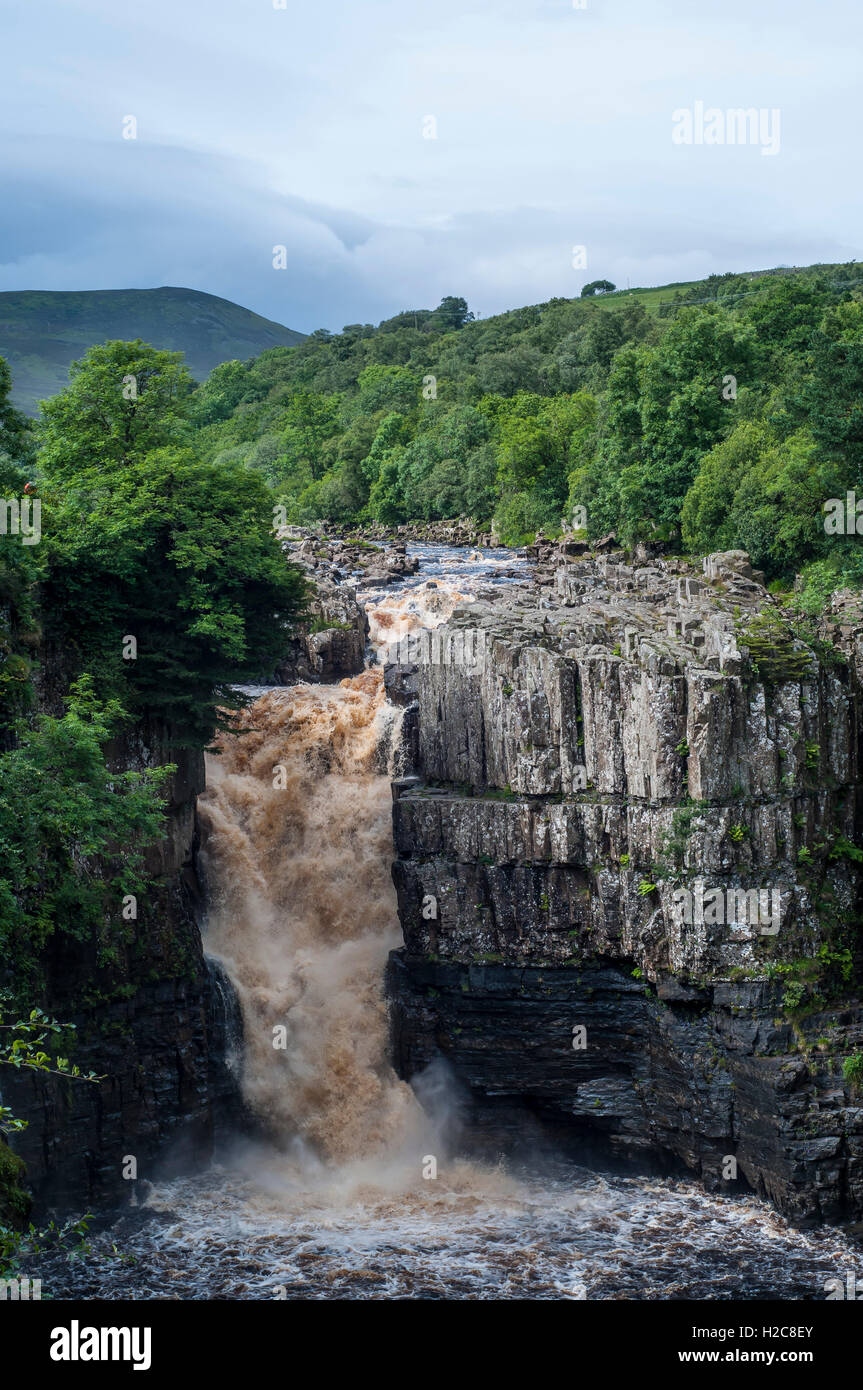 The river Tees flowing over High Force waterfall Stock Photo - Alamy