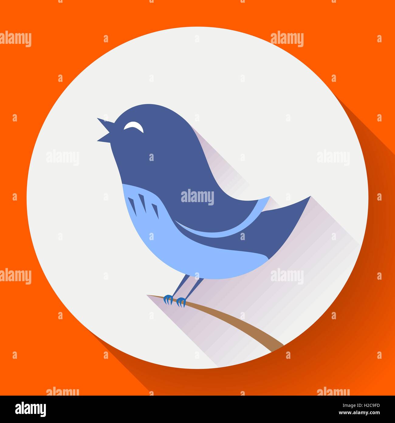 Bird singing vector icon. Flat design style Stock Vector Image & Art ...