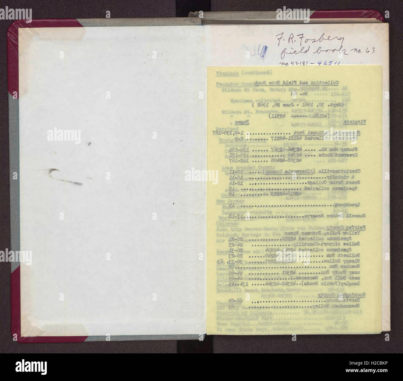 This field notebook by F. R. Fosberg contains detailed observations on ...