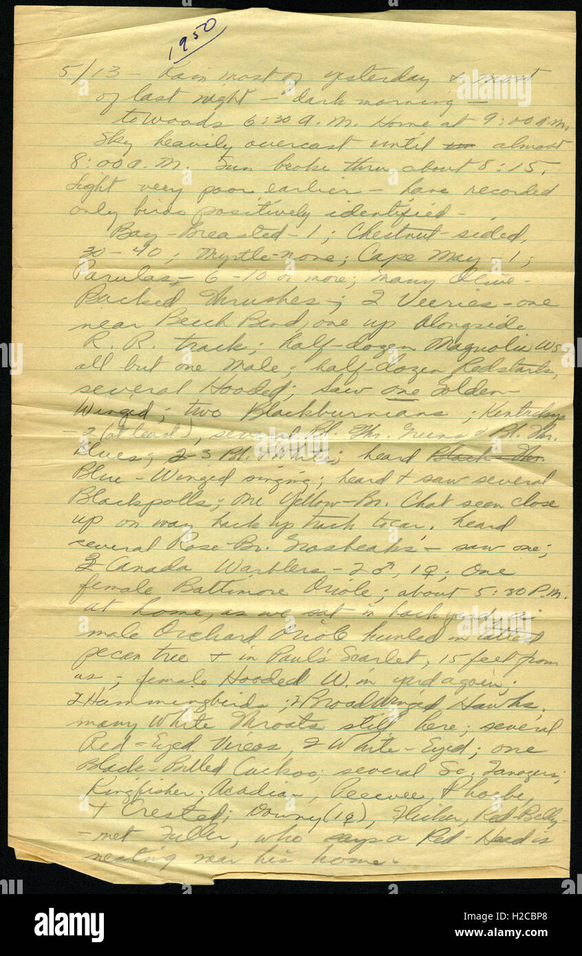 A field notebook documenting observations and research conducted from ...