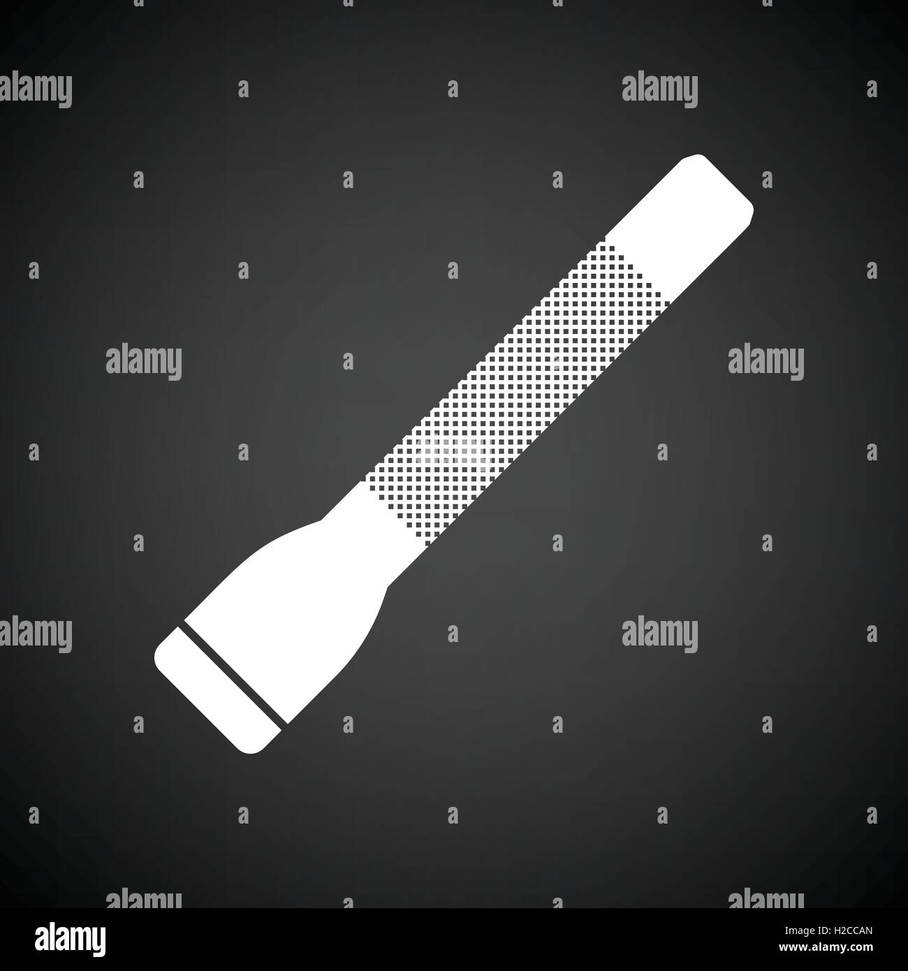 Police flashlight icon. Black background with white. Vector ...