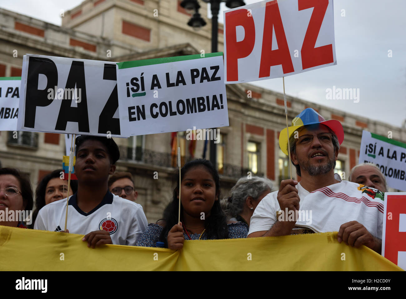 Madrid, Spain. 26th Sep, 2016. Colombians in Madrid pictured during a ...