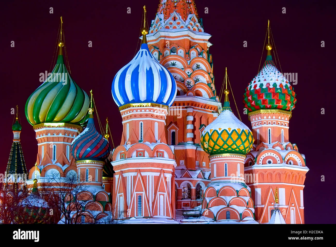Upper part of the Saint Basil's Cathedral at the Red Square in Moscow ...
