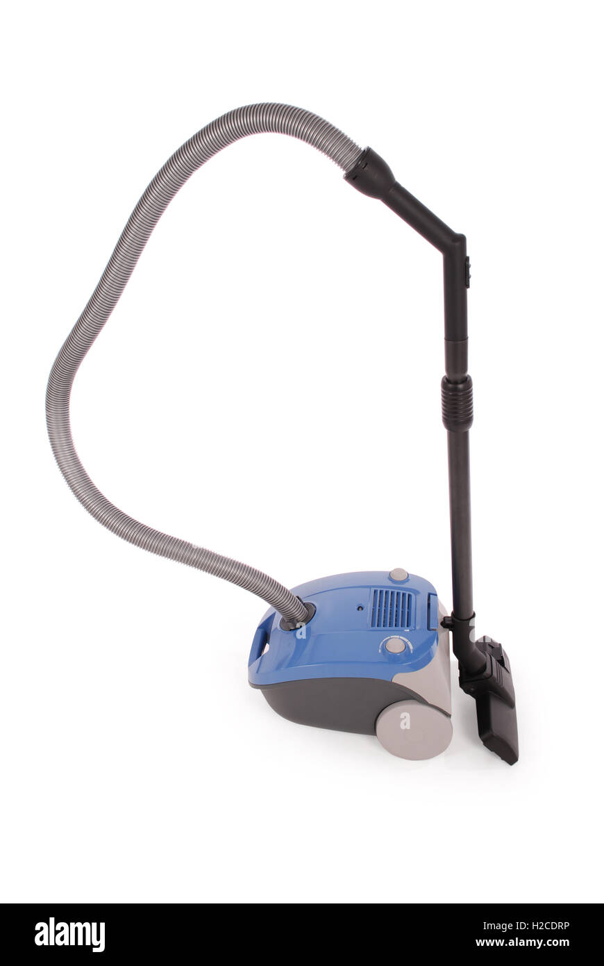 Blue vacuum cleaner isolated on white background with soft shadow Stock ...