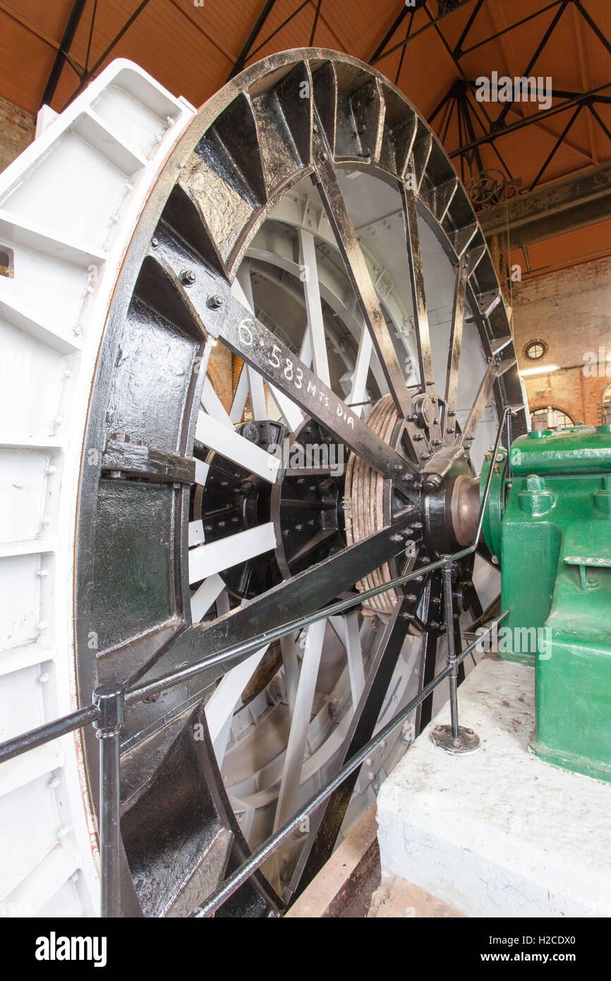 Pleasley Pit is a preserved coal mine winding house in Derbyshire, UK ...