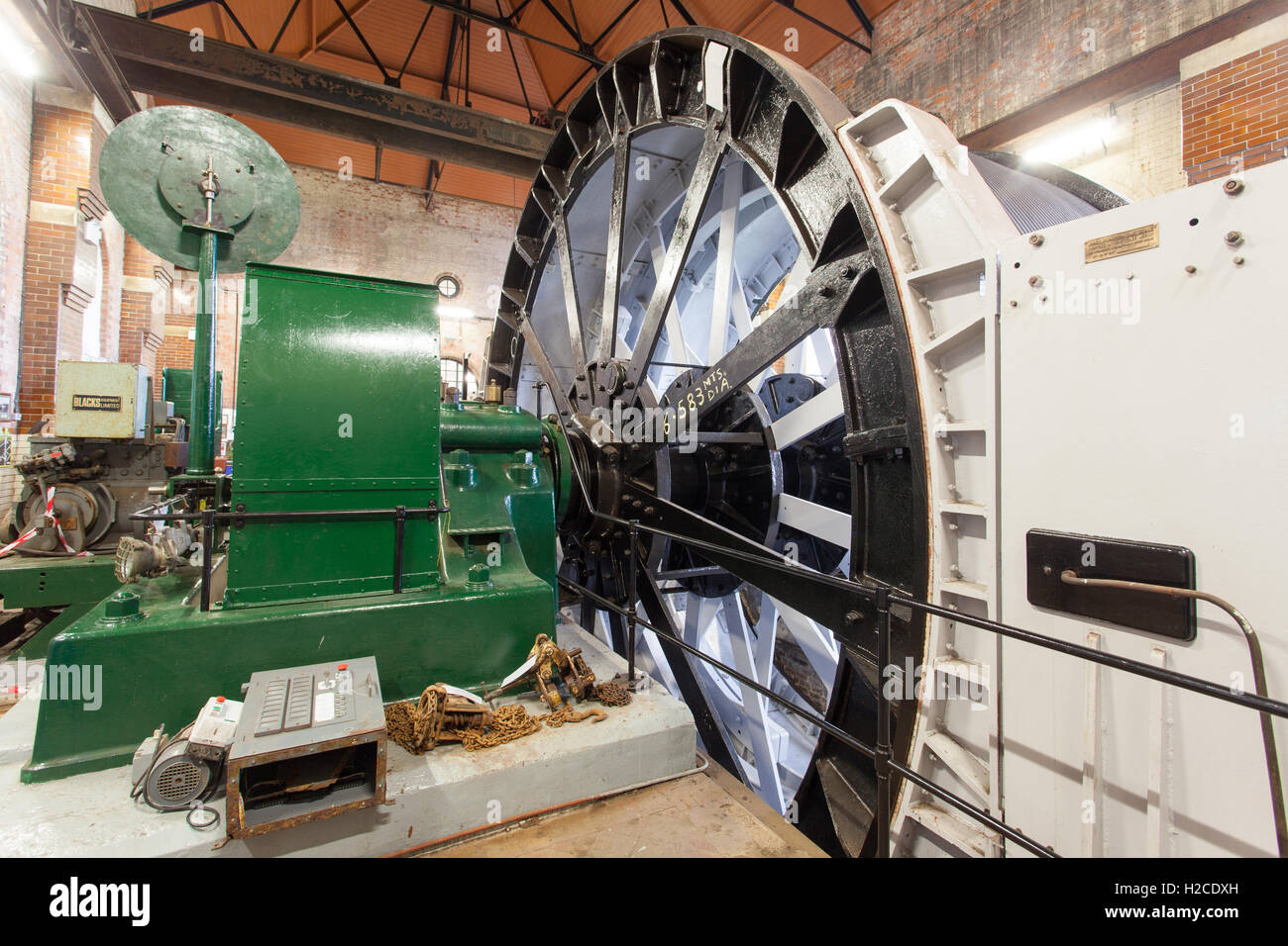 Pleasley Pit is a preserved coal mine winding house in Derbyshire, UK ...