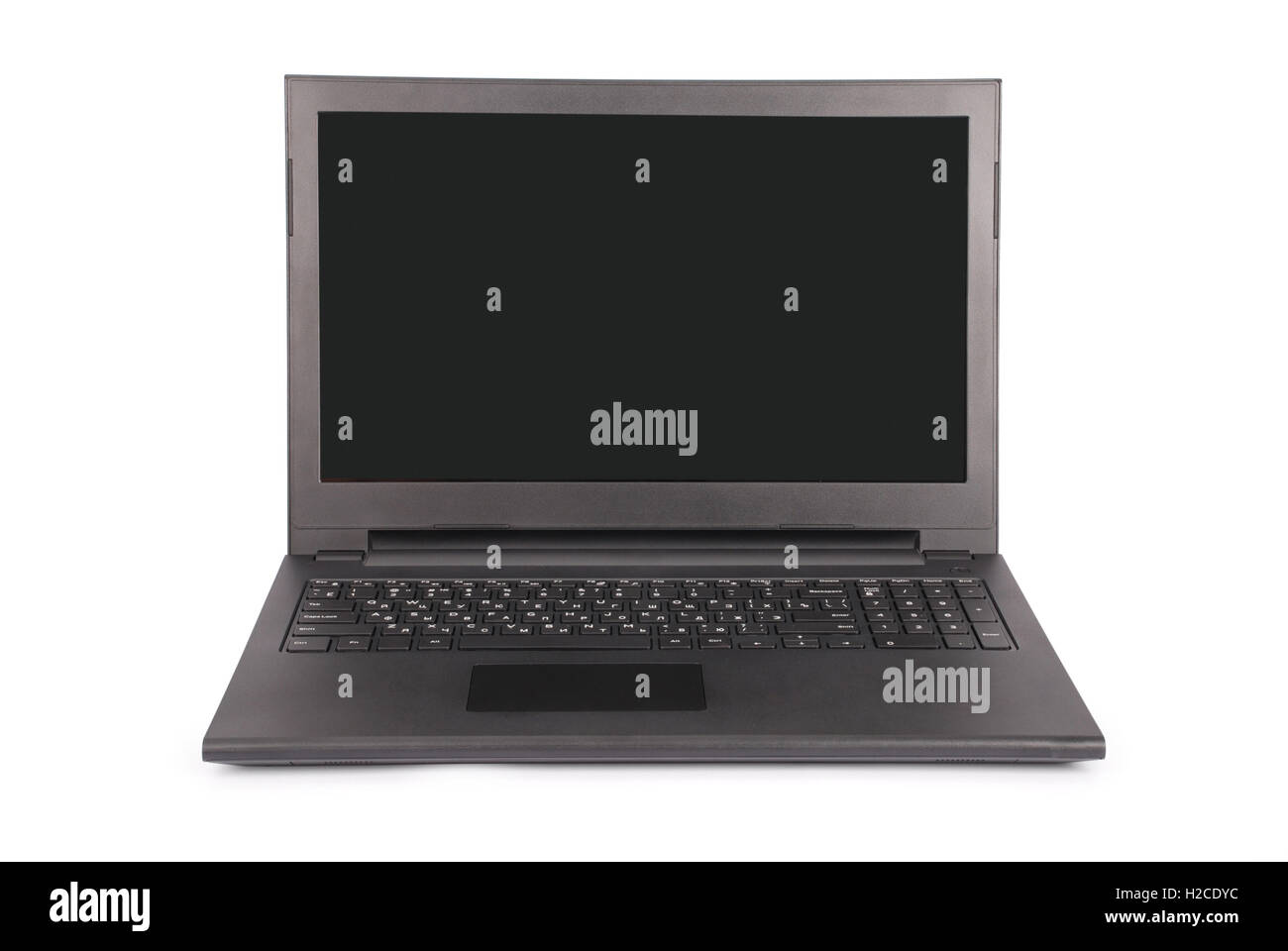 Black laptop white background with soft shadow. Clipping path Stock ...