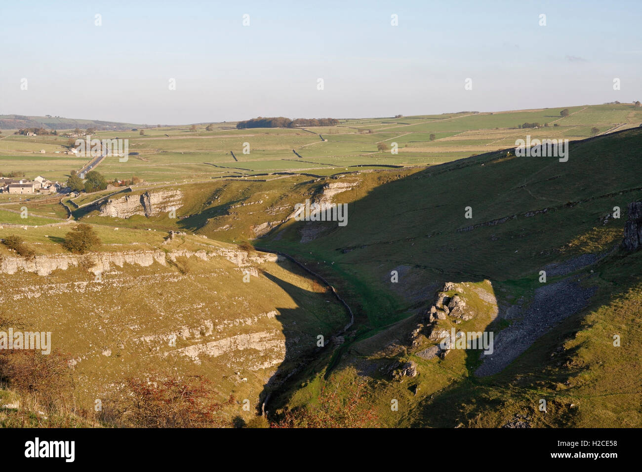 The Peak District countryside near Litton in Derbyshire England UK ...