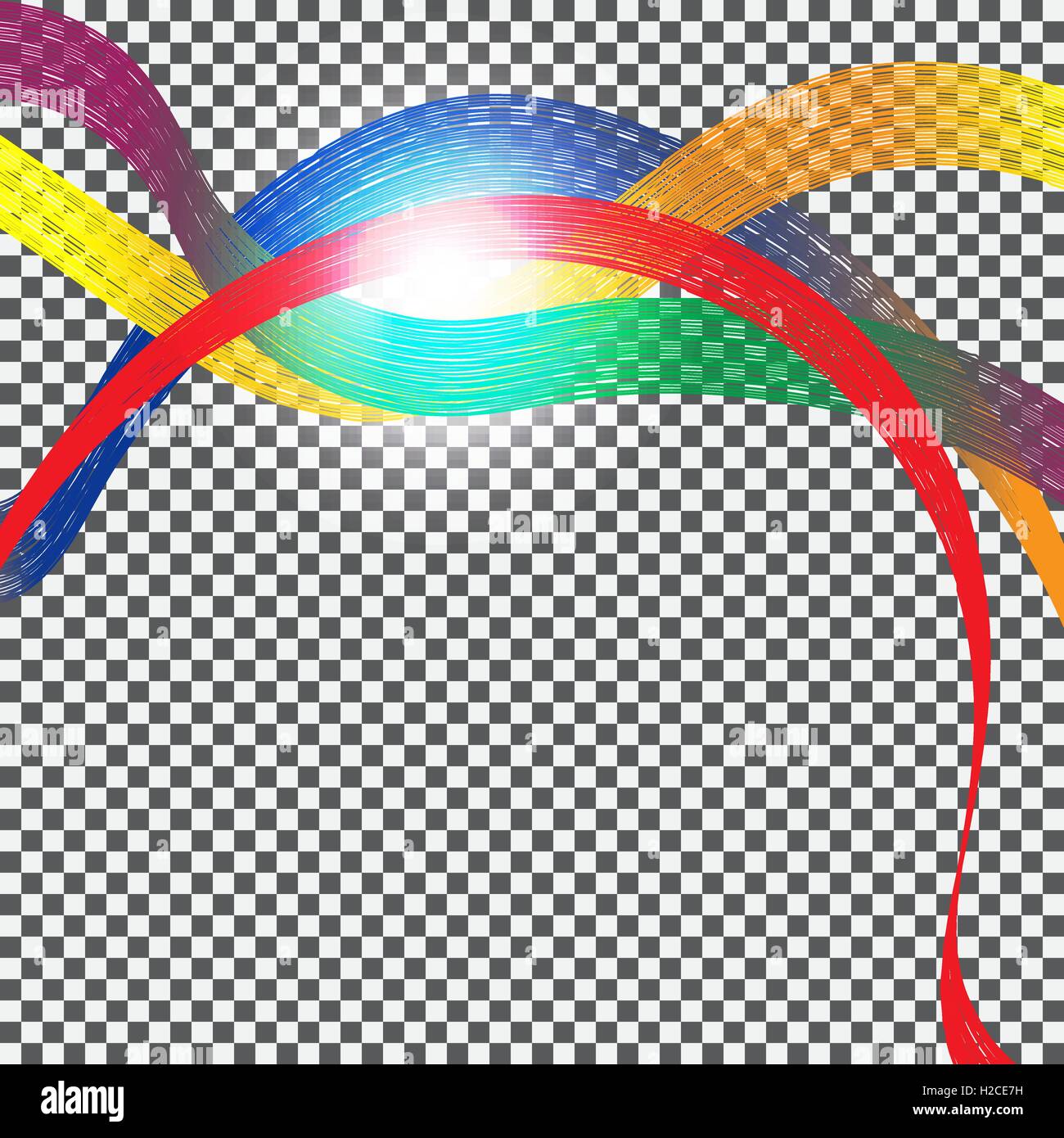 Abstract, colorful, air tape on a checkered background. Drawn by pencil ...