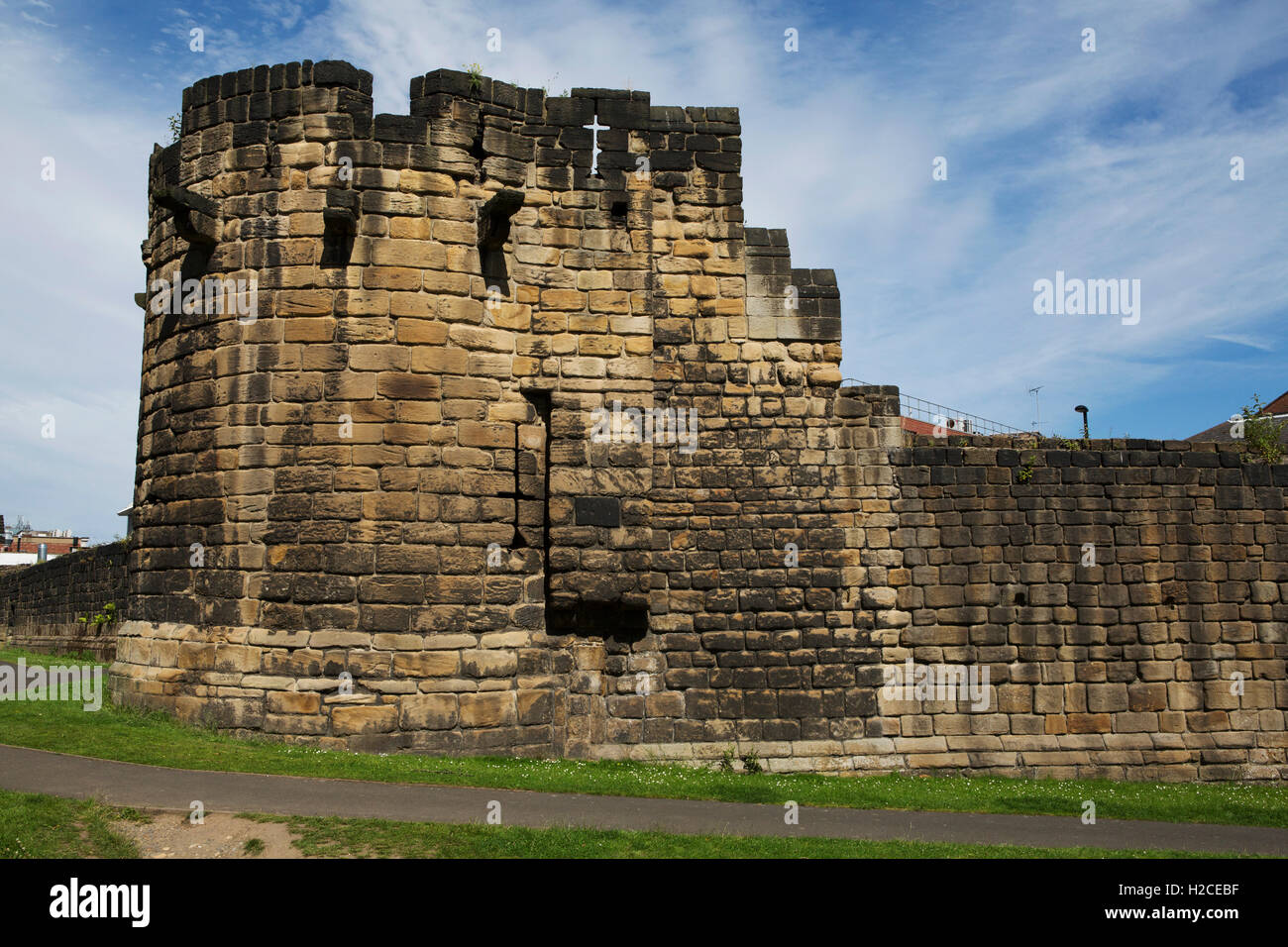 The Herber Tower, part of the medieval city walls in Newcastle-upon ...