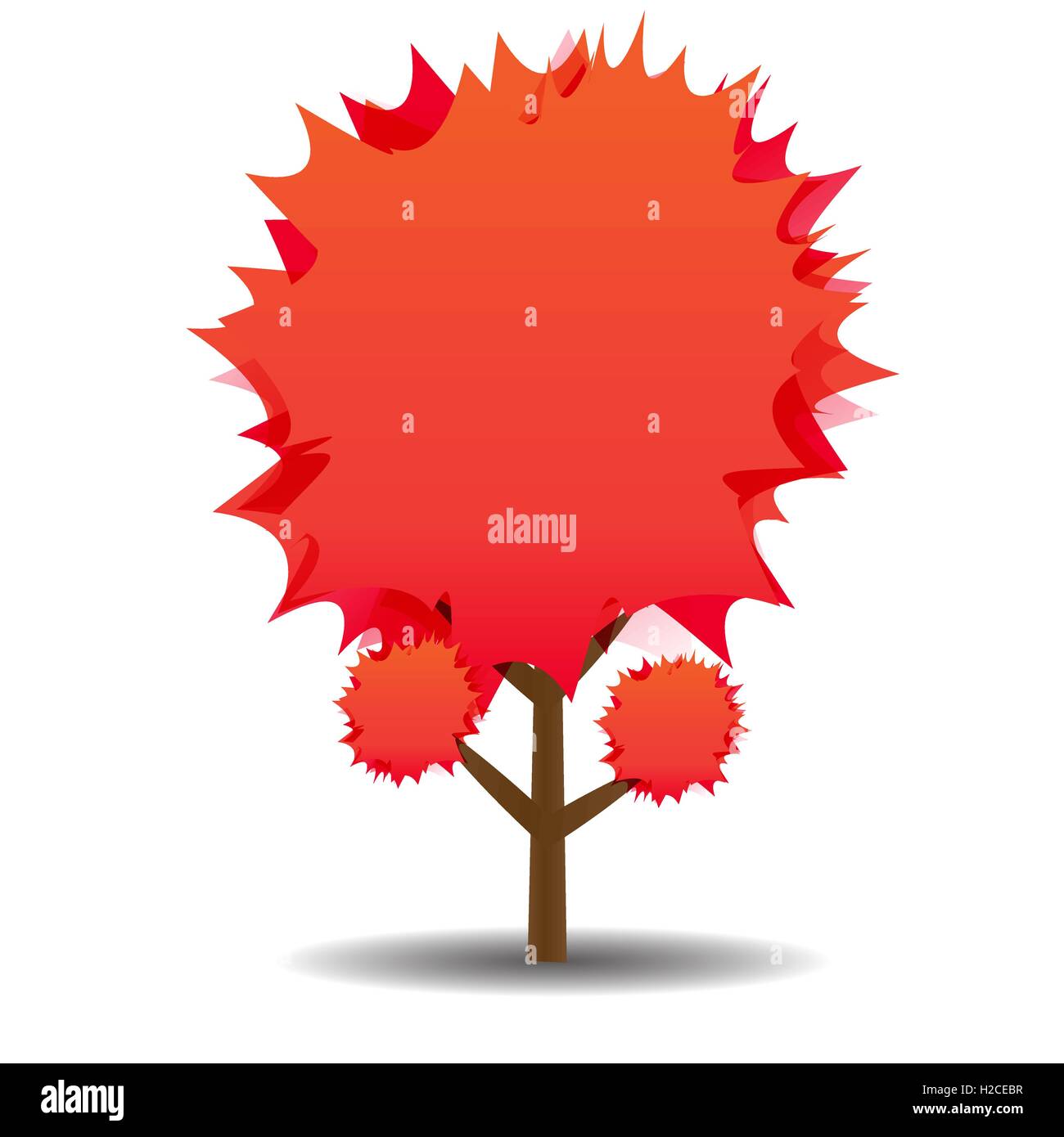 A stylized drawing of a red maple. Autumn. illustration Stock Vector ...