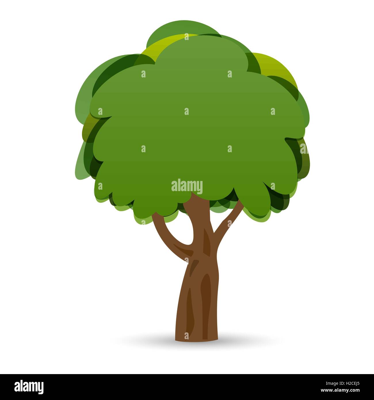 A stylized drawing of a green oak tree. illustration Stock Vector Image ...
