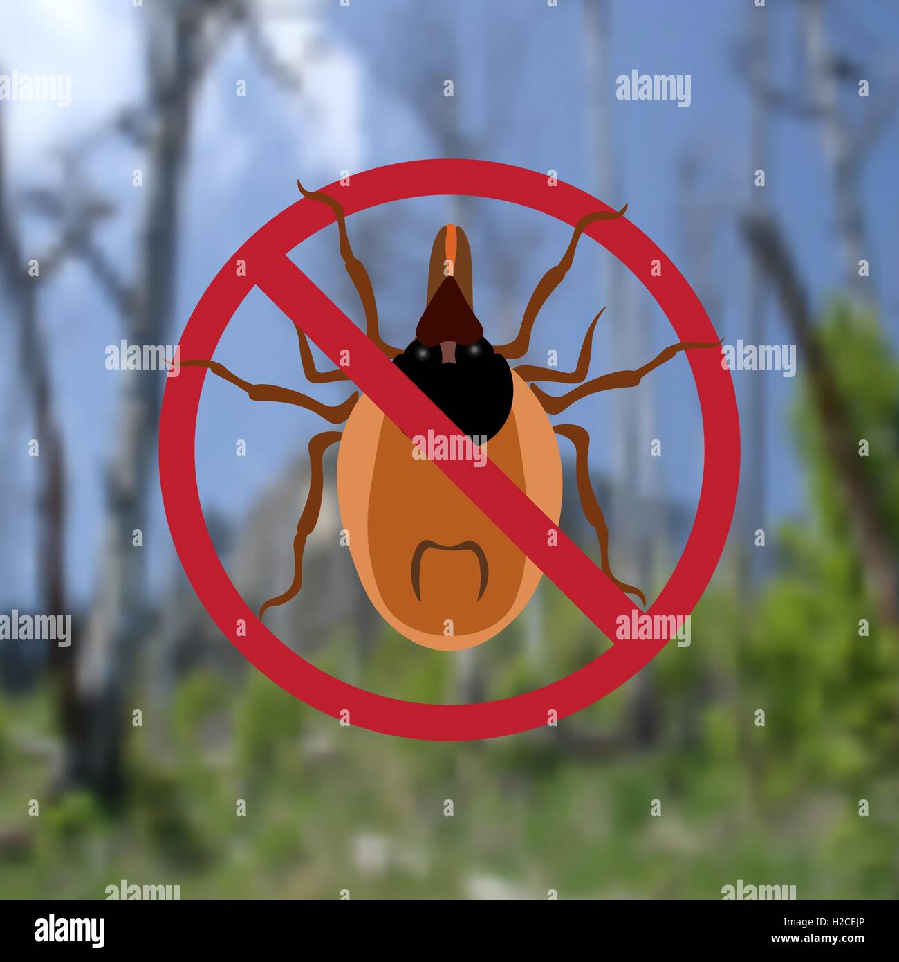 Warning Symbol parasite sign. Spider mites. Red mite. Epidemic. Mite ...