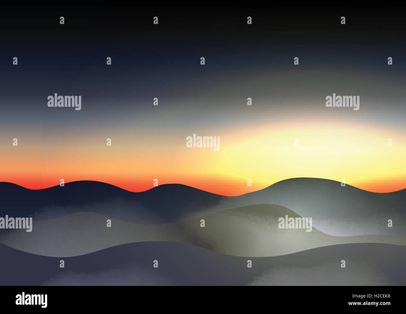 Fog in winter landscape Stock Vector Images - Alamy