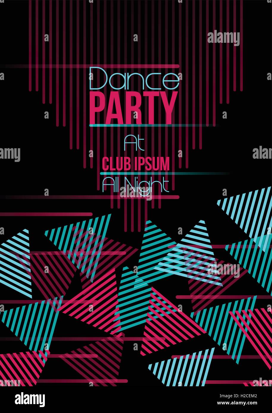 Dance Party Poster Background Template Stock Vector Image & Art - Alamy