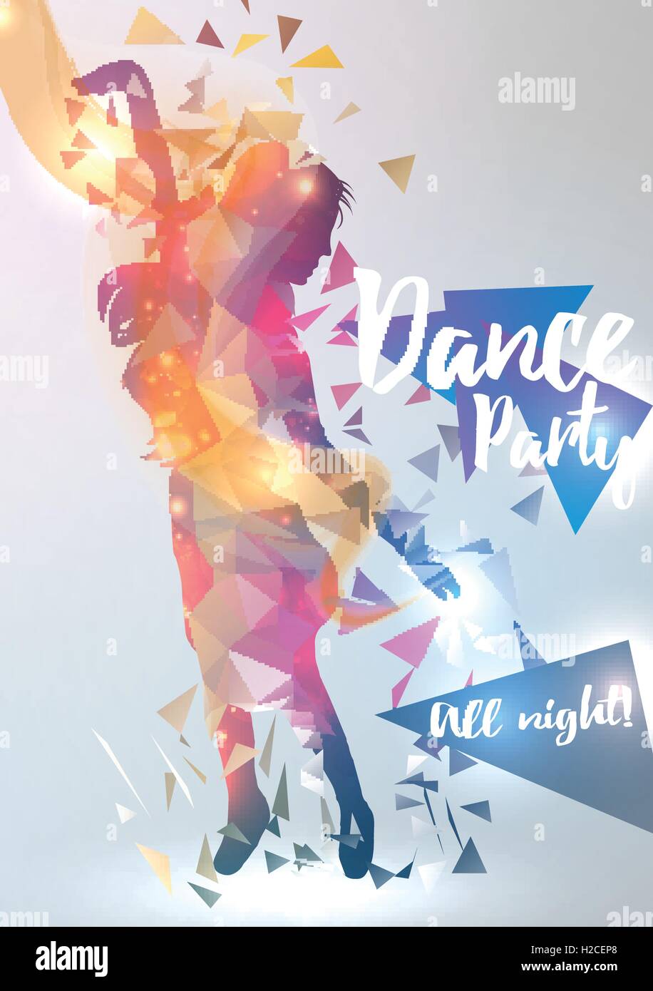 Dance Party Poster Background Template Stock Vector Image & Art - Alamy