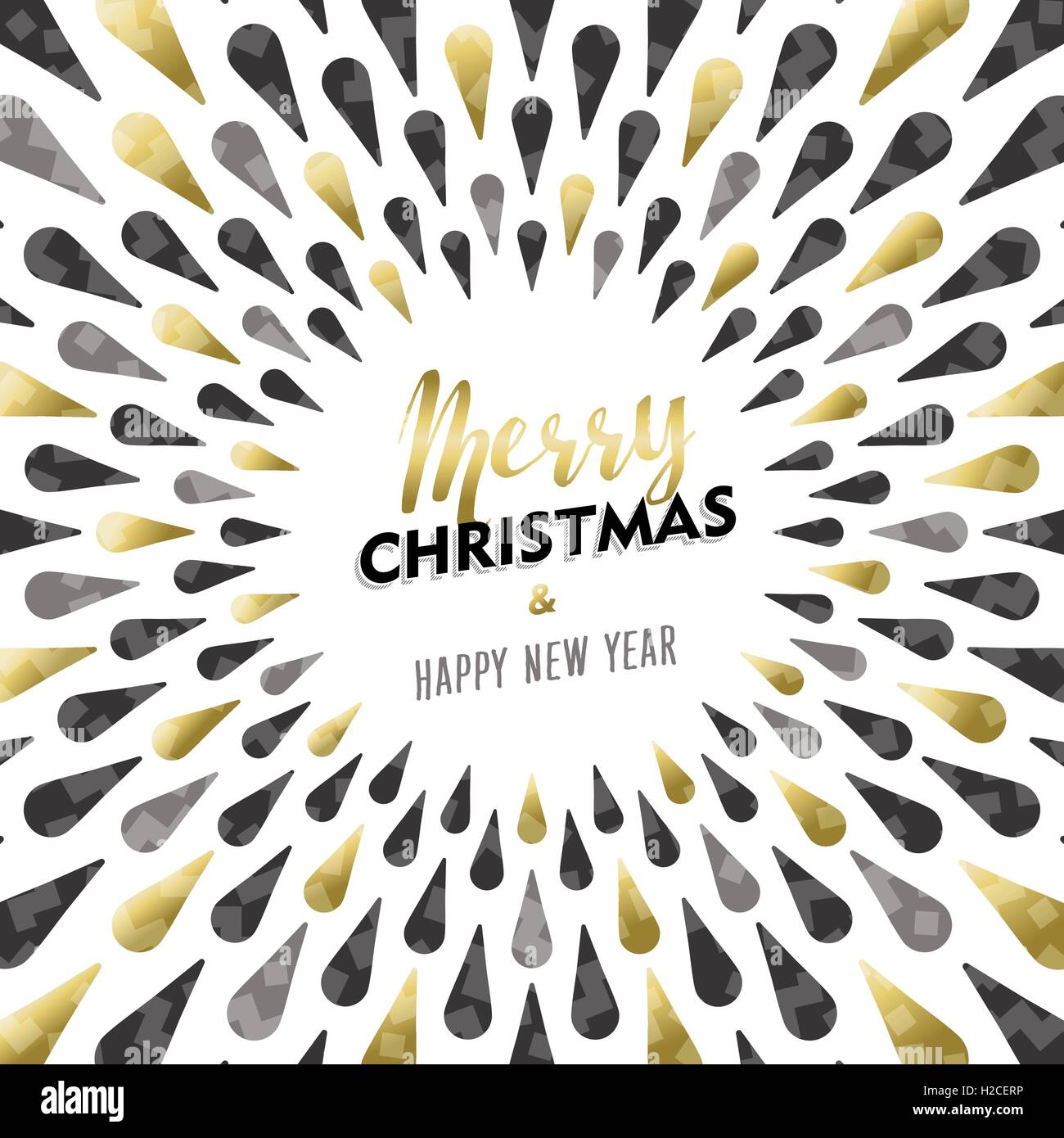 Merry Christmas and happy new year modern abstract style design in gold ...