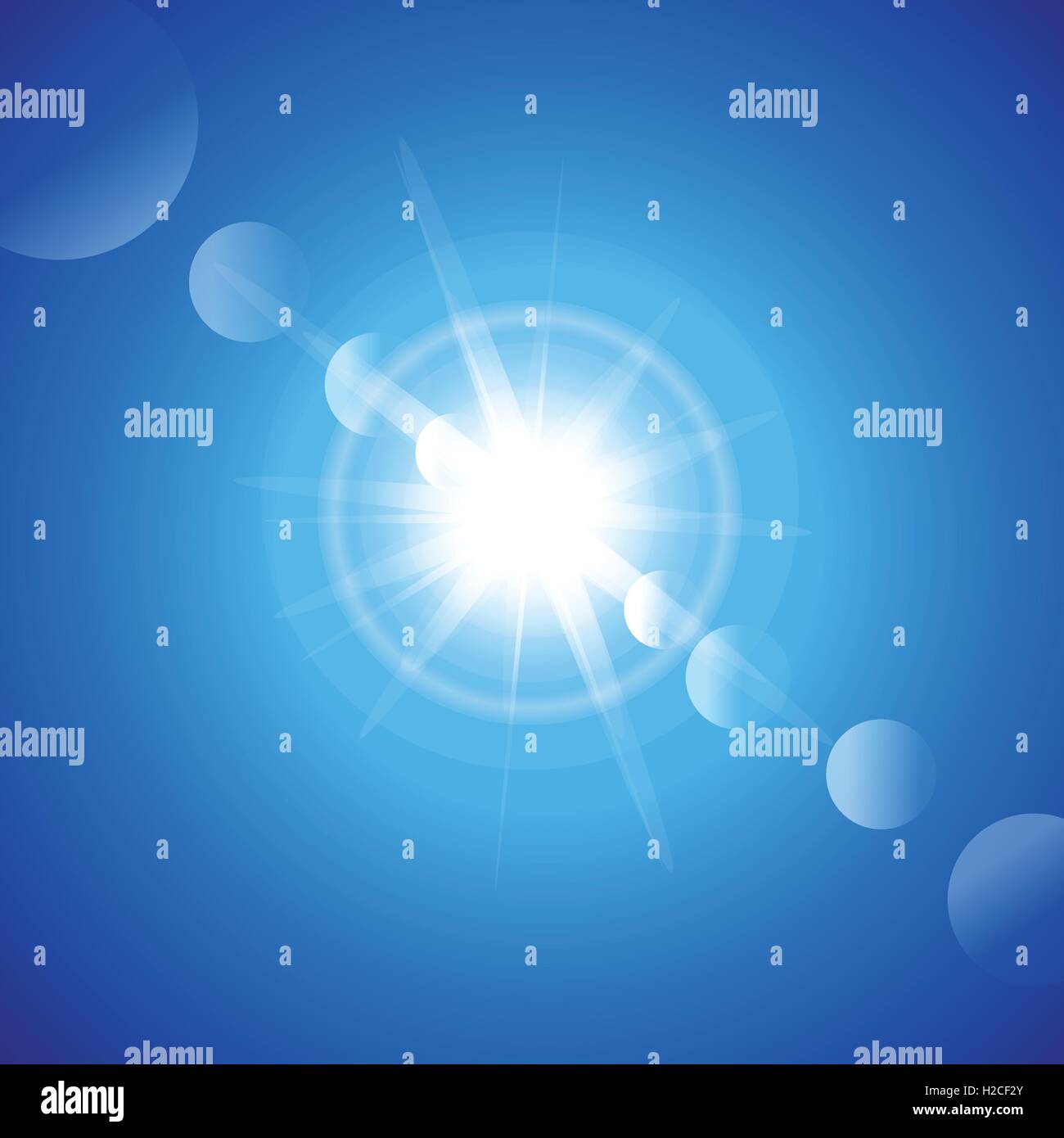 Vector illustration. Blue shining a bright light abstract background ...