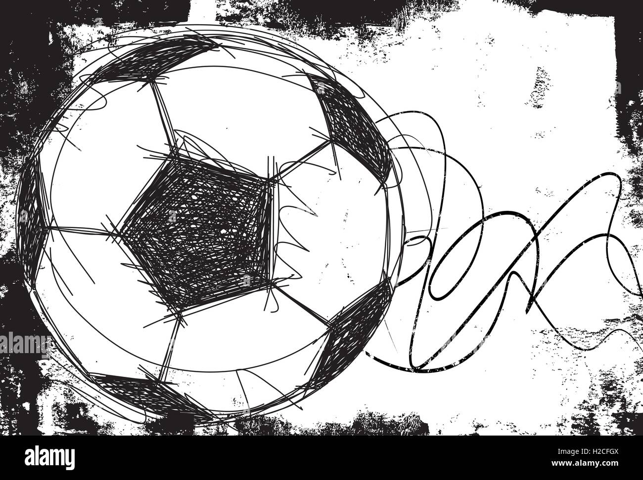 Sketchy Soccer ball background Sketchy, hand drawn soccer ball or ...