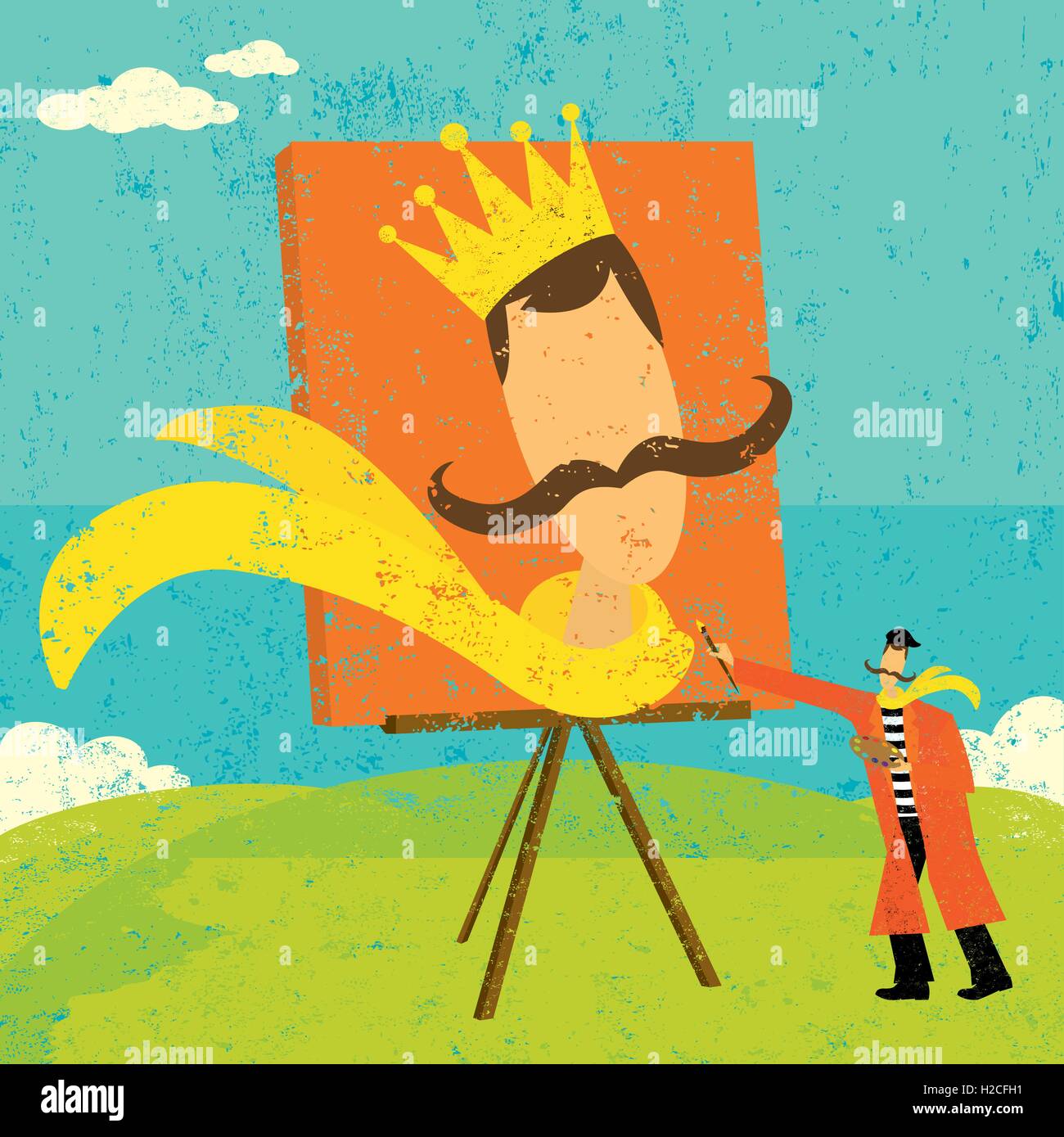 Artist self portrait illustration Stock Vector Images - Alamy