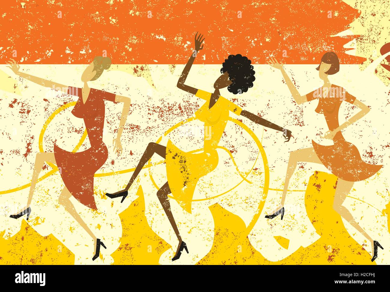 Cartoon of women dancing hi-res stock photography and images - Alamy