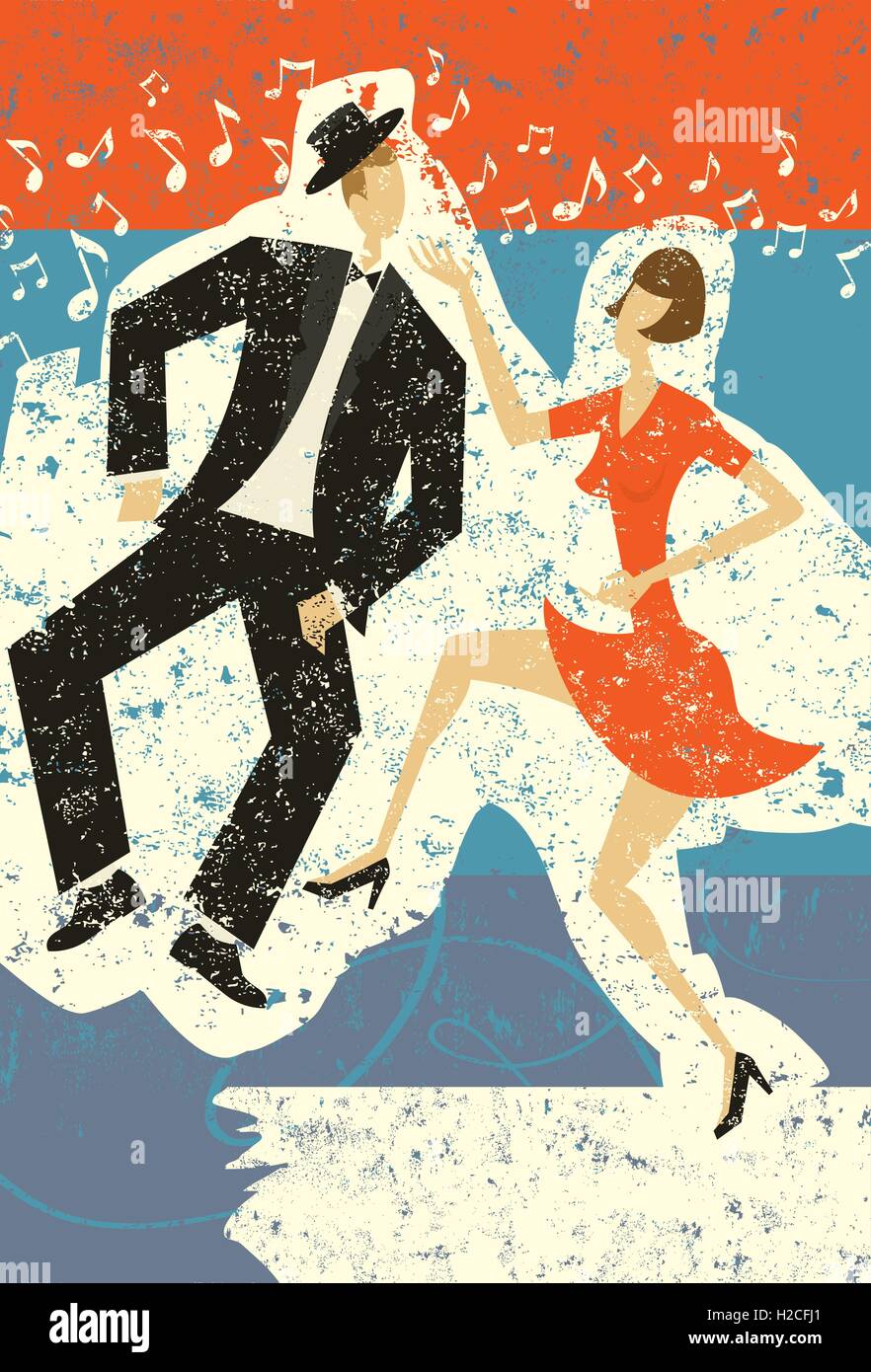 Happy Couple Dancing A couple dancing over an abstract background Stock ...