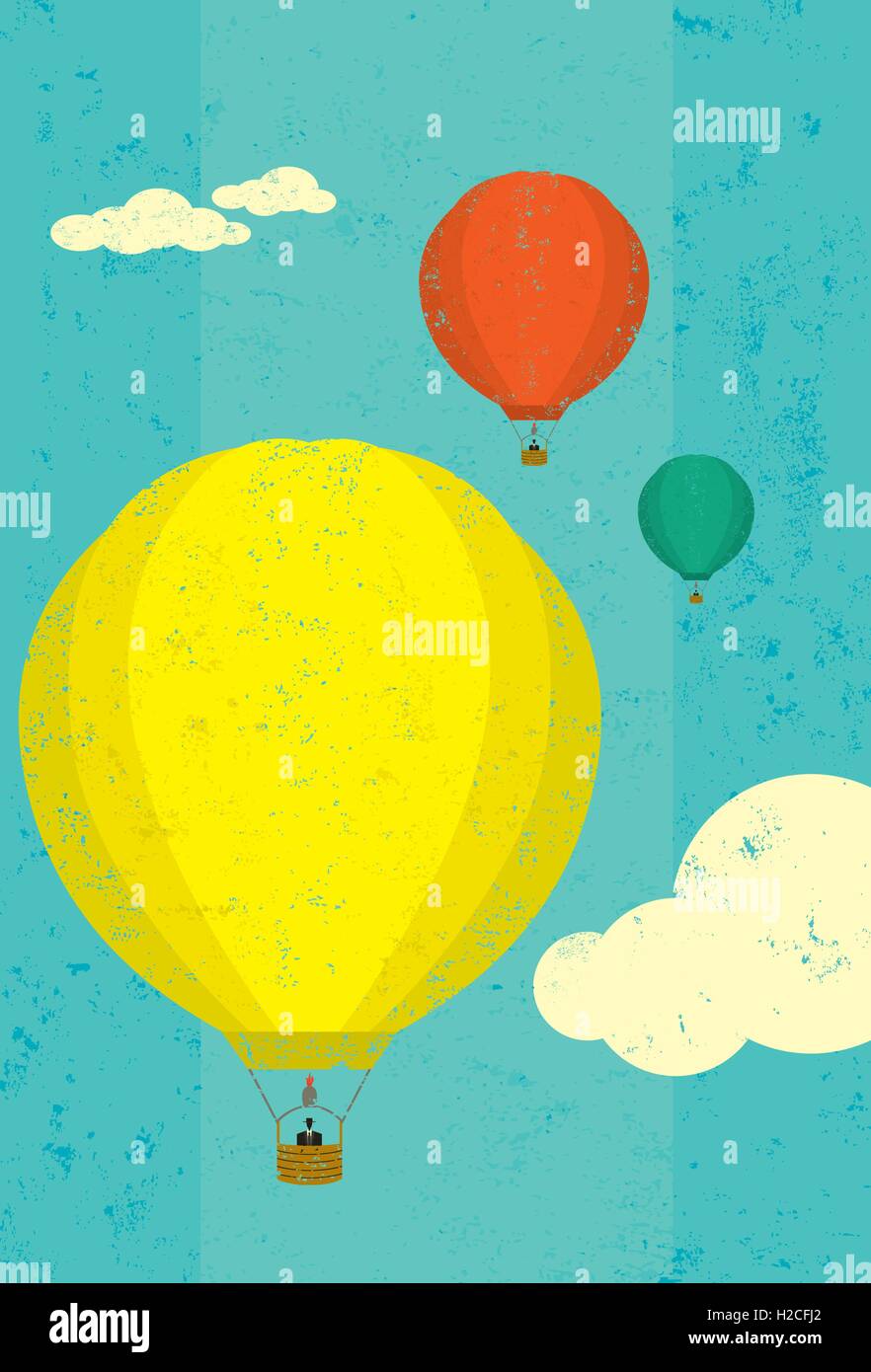 Hot air balloons Hot air balloons rising in the sky. The balloons and ...