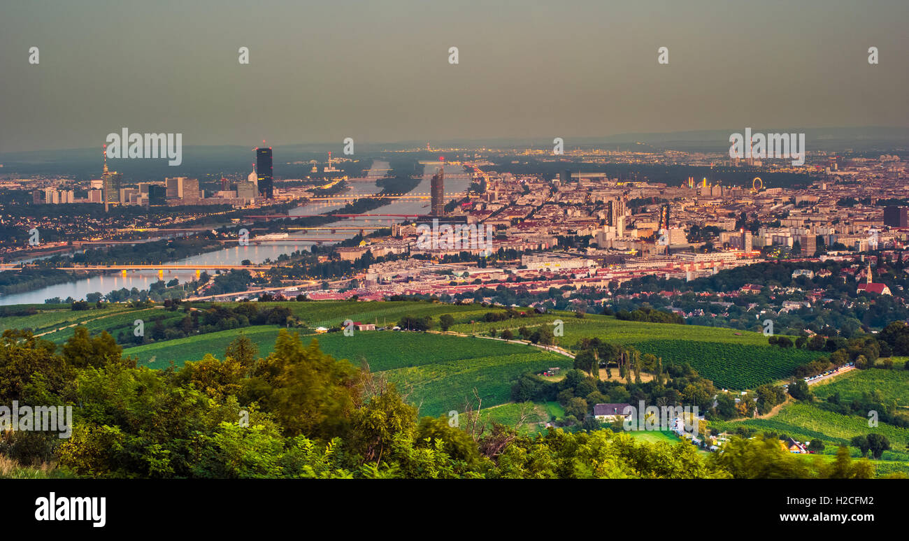 Vienna skyline and Danube River. Vienna, Austria Stock Photo - Alamy Vienna skyline and Danube River. Vienna, Austria Stock Photo - Alamy