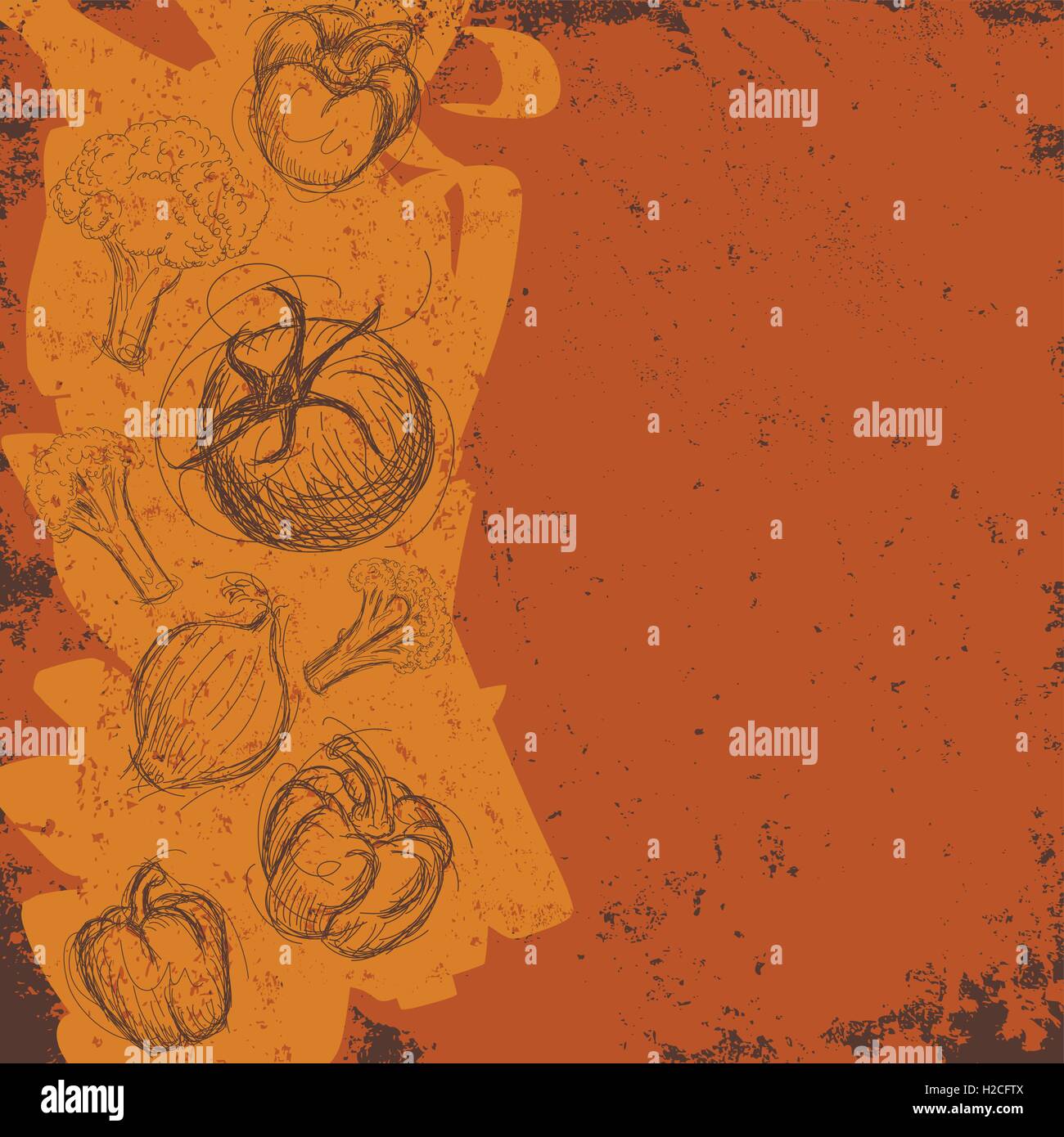 Abstract vegetable design Assorted vegetables over an abstract ...