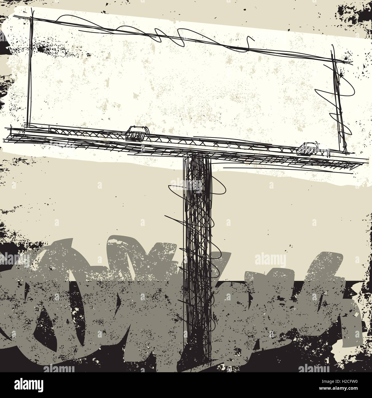 Billboard background Sketchy, hand drawn billboard over an abstract ...