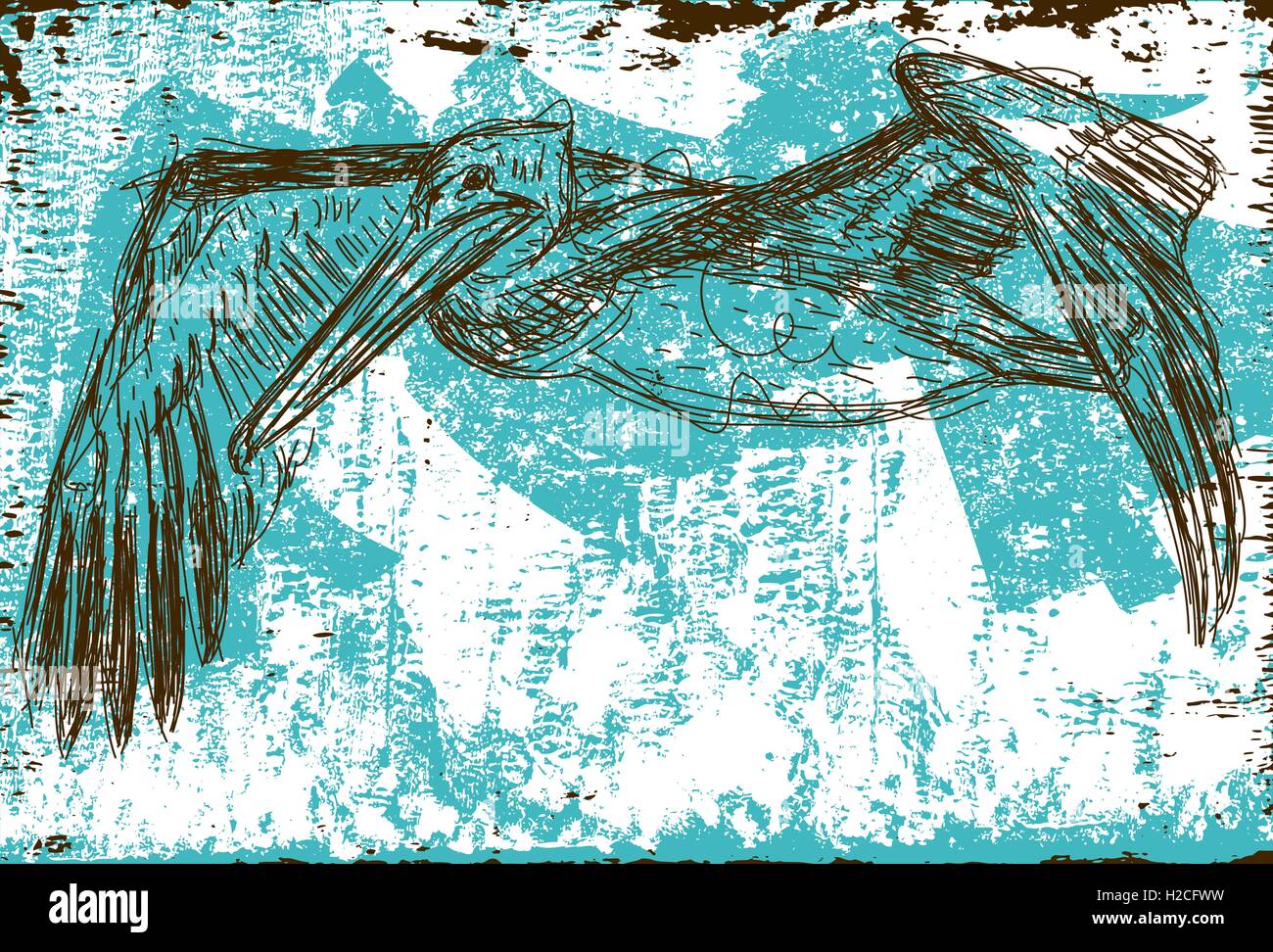 Drawing of the brown pelican Stock Vector Images - Alamy