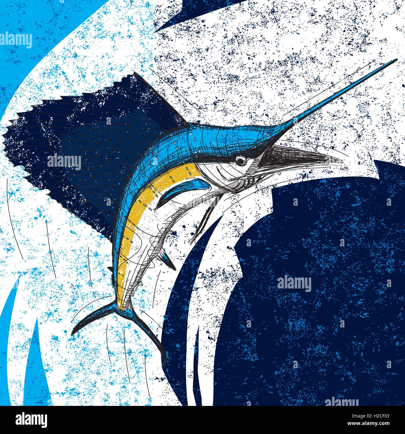 Jumping Sailfish An Atlantic Sailfish over an abstract background. The ...