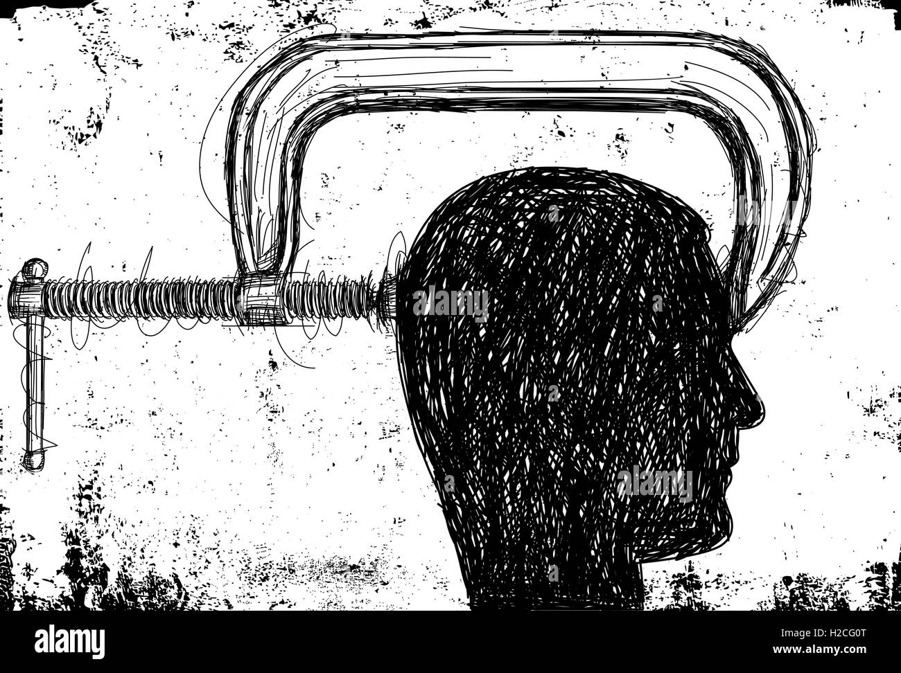 Drawing head man in Black and White Stock Photos & Images - Alamy