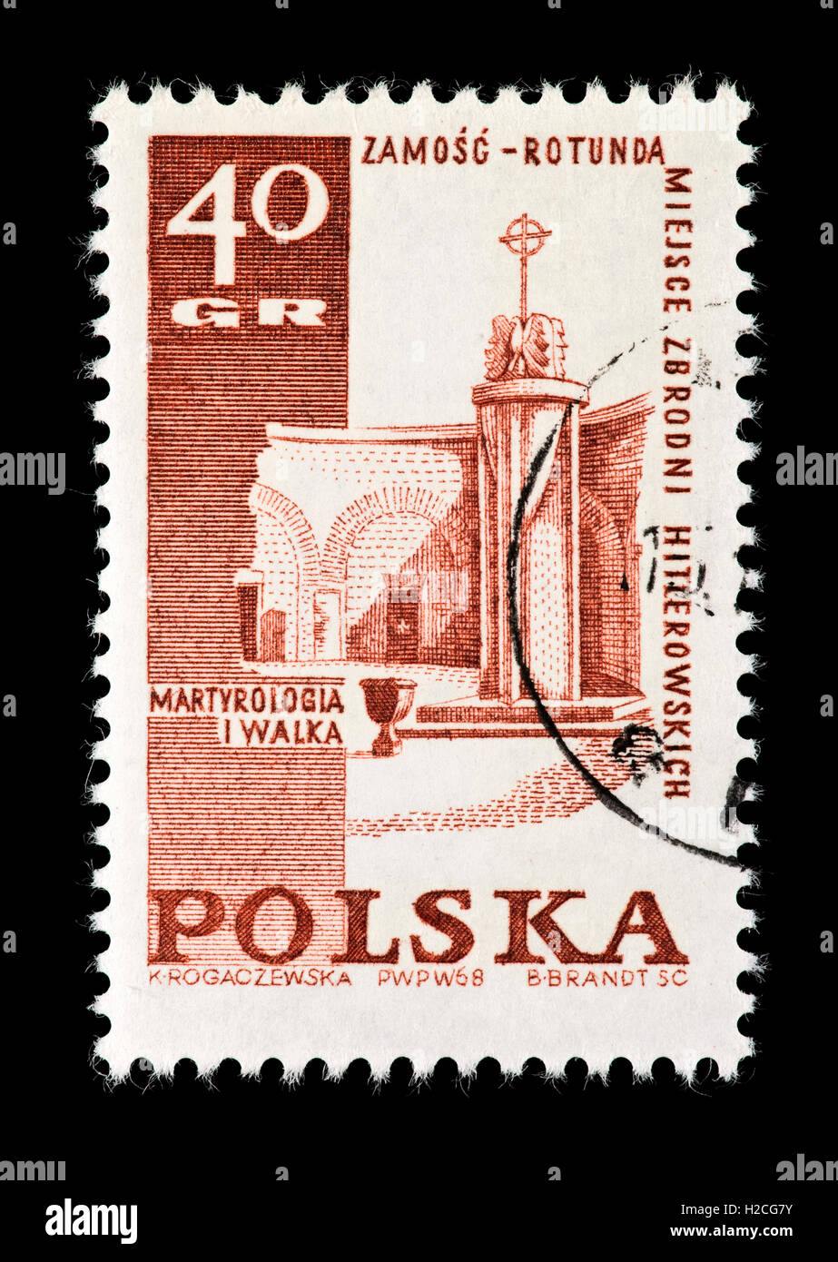 Postage stamp from Poland depicting the Nazi War Crimes Memorial at ...