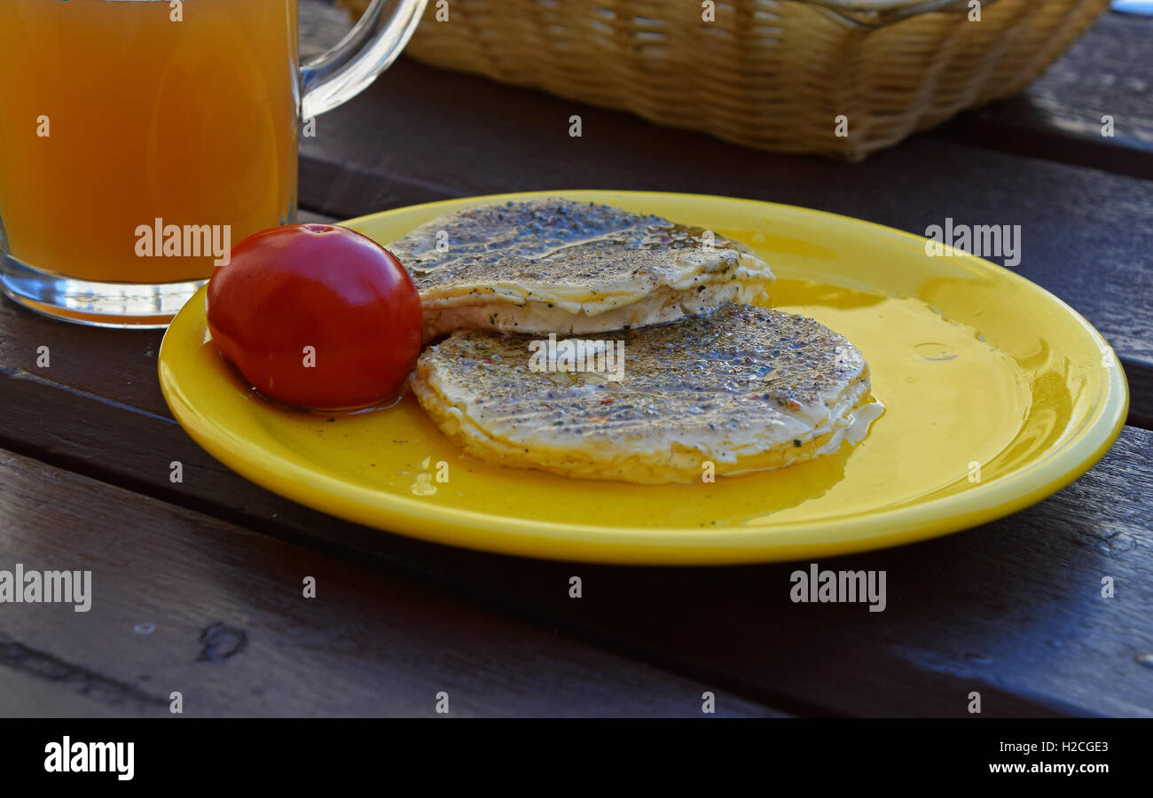 Close up traditional European Czech and Slovak snack starter meal for ...