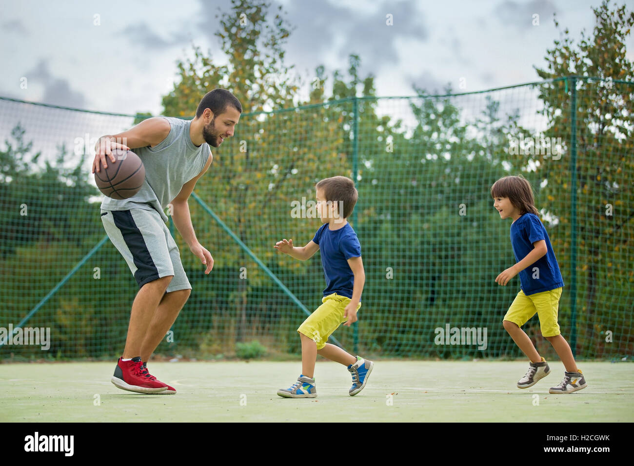 Little Kids Playing Basketball