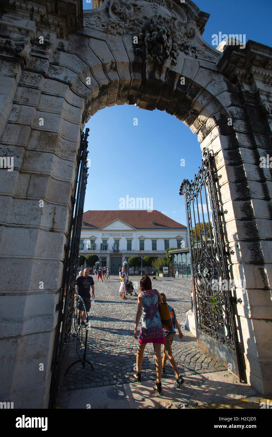 Entrance gate to the Royal Palace, Castle Hill, Buda Castle, Budapest ...