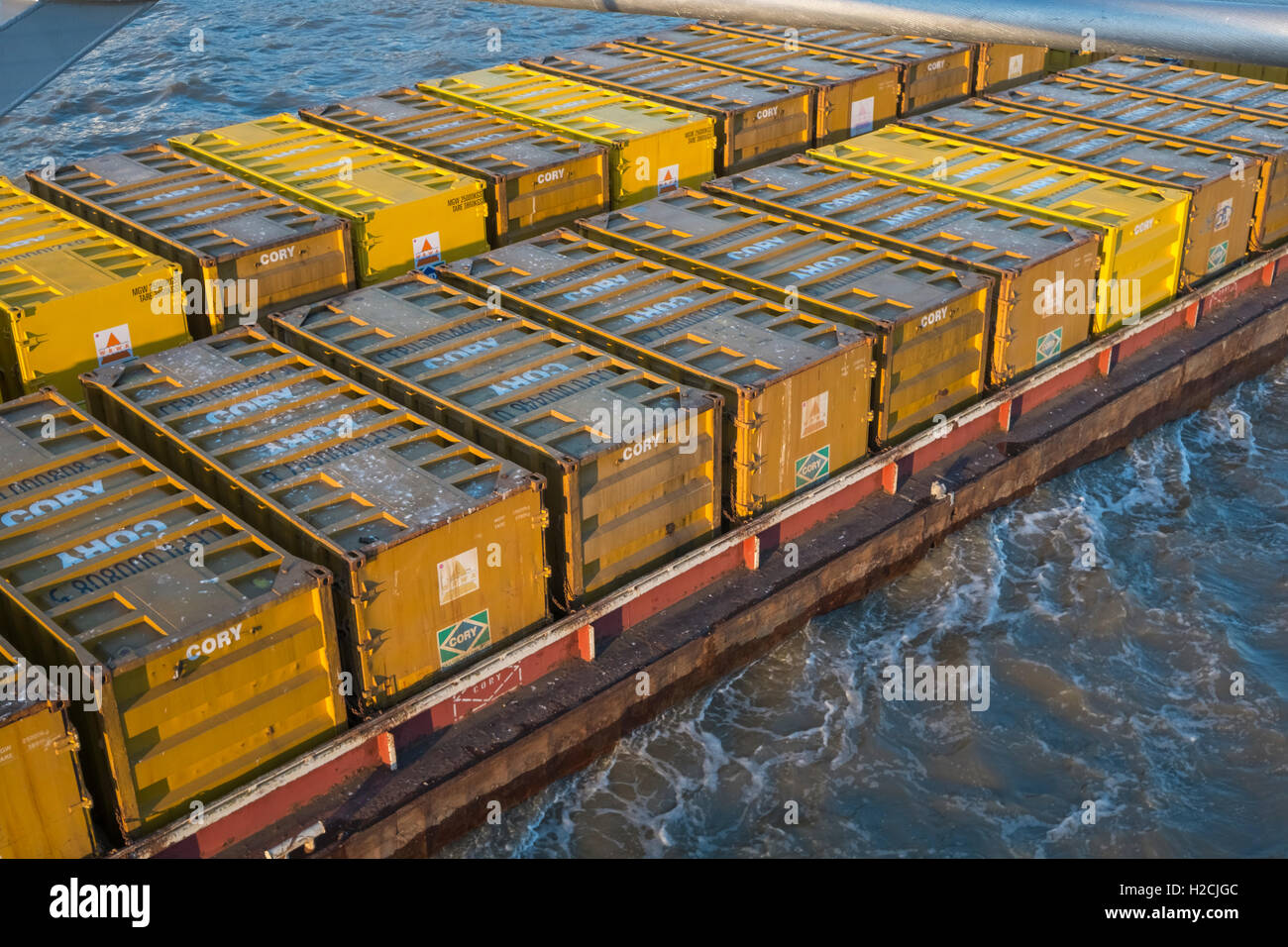 Container river boat hi-res stock photography and images - Alamy